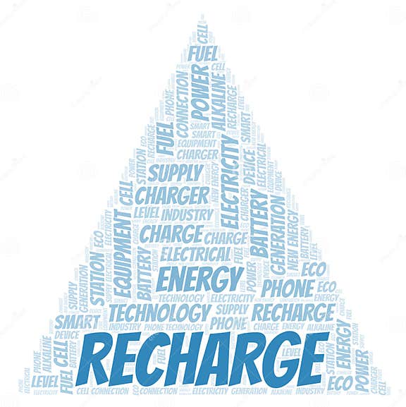 Recharge Typography Word Cloud Create with the Text only. Stock ...