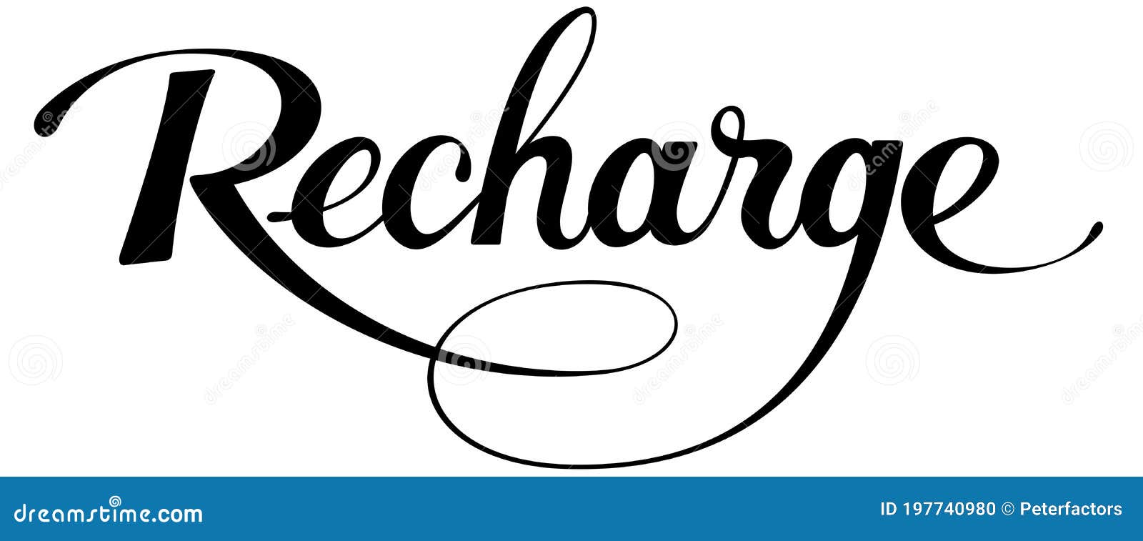 Recharge - Custom Calligraphy Text Stock Vector - Illustration of ...