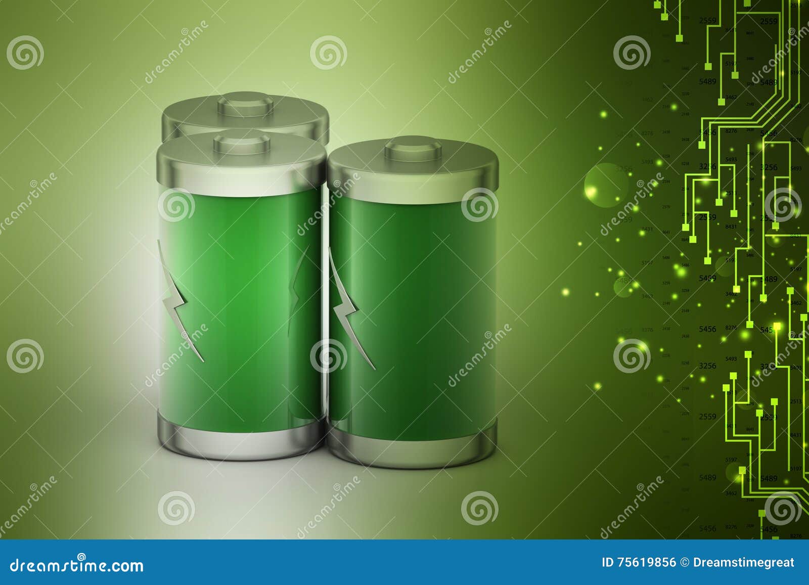 Rechargeable batteries stock illustration. Illustration of power - 75619856