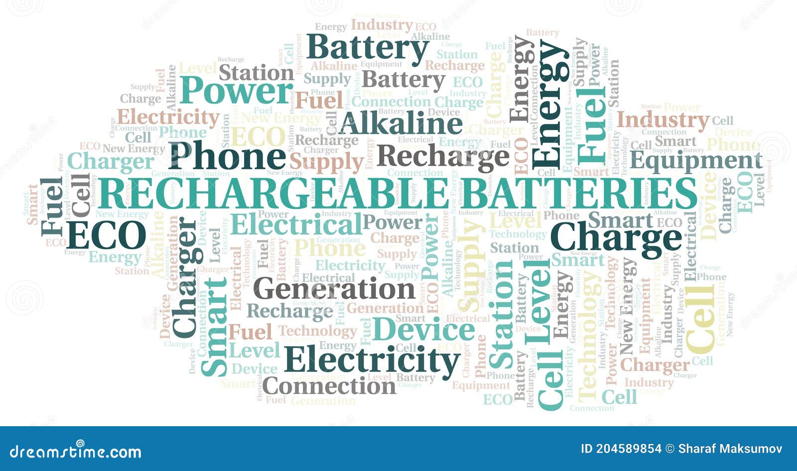 Rechargeable Batteries Typography Word Cloud Create with the Text only ...