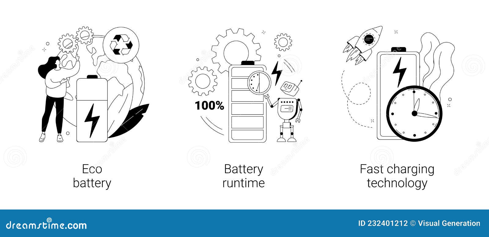 Rechargeable Battery Abstract Concept Vector Illustrations. Stock ...