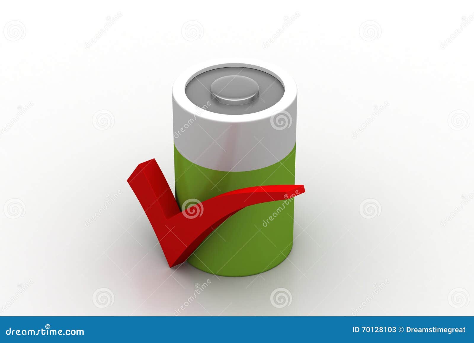 Rechargeable Battery with Check Mark Stock Illustration - Illustration ...