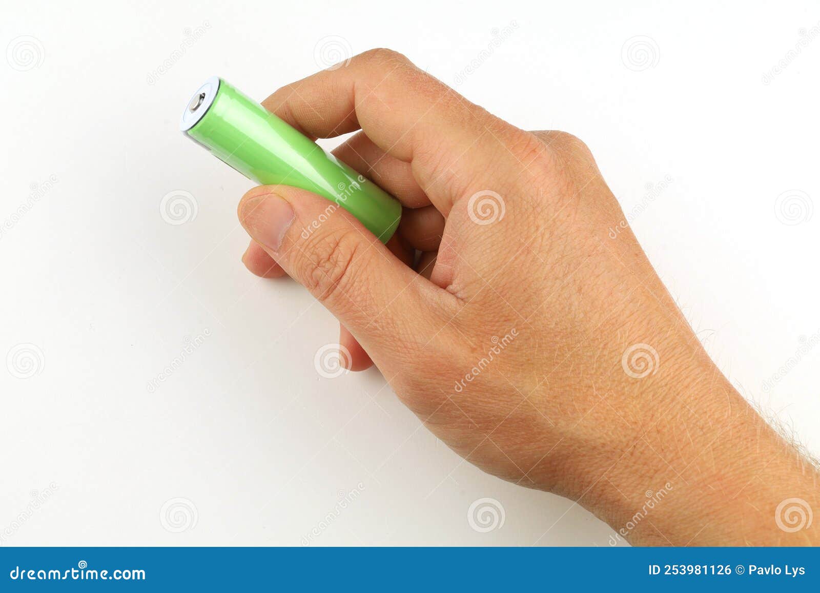 18650 Rechargeable Battery in Hands Stock Photo - Image of positive ...