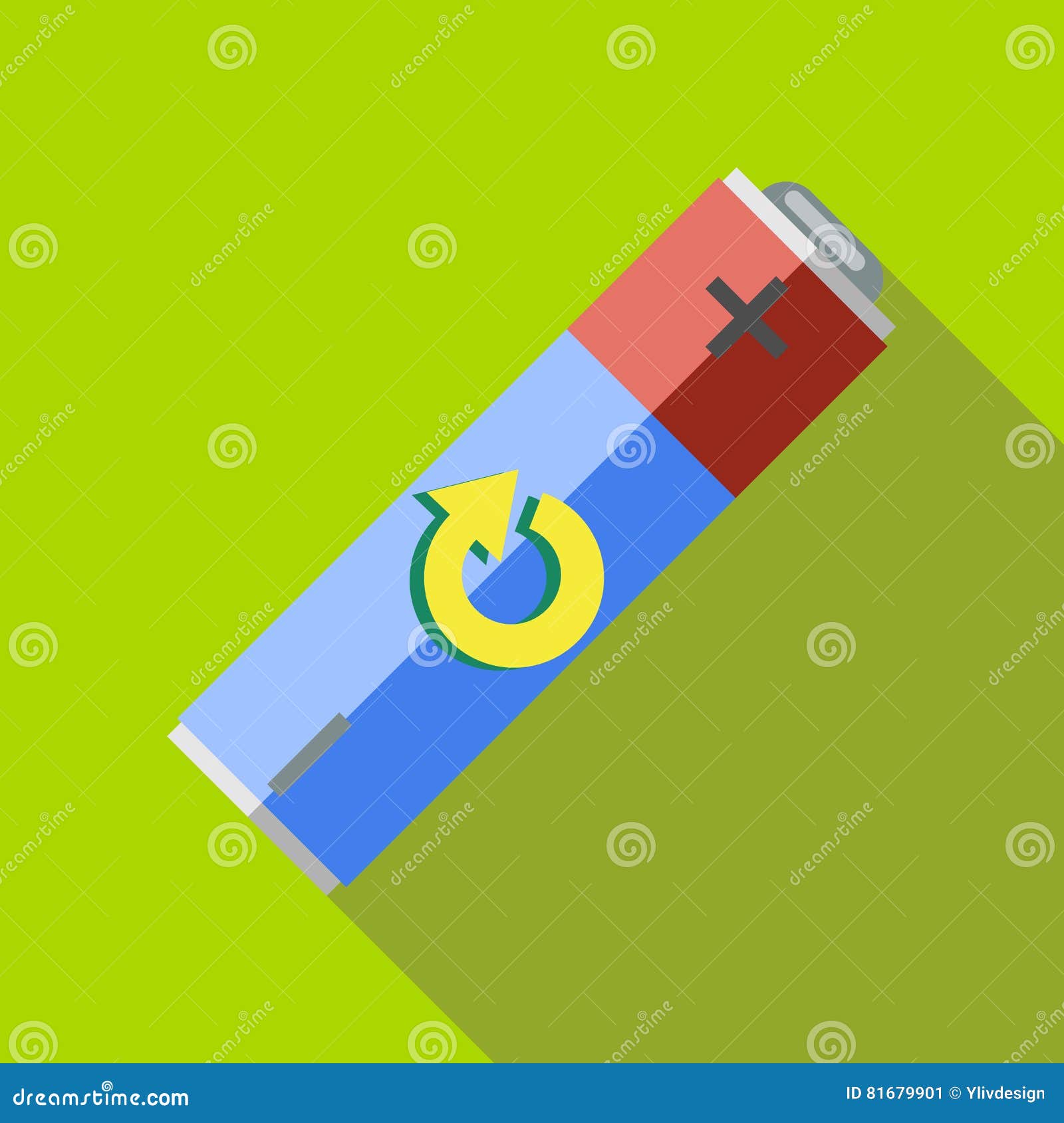 Rechargeable Battery Icon in Flat Style Stock Vector - Illustration of ...