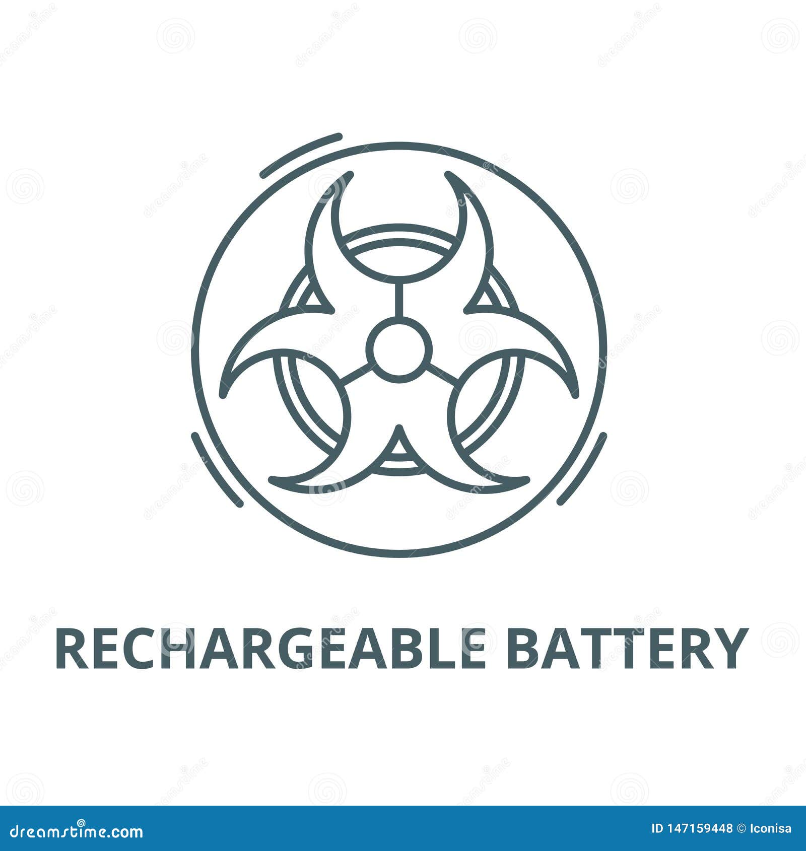 Rechargeable Battery Vector Line Icon, Linear Concept, Outline Sign ...