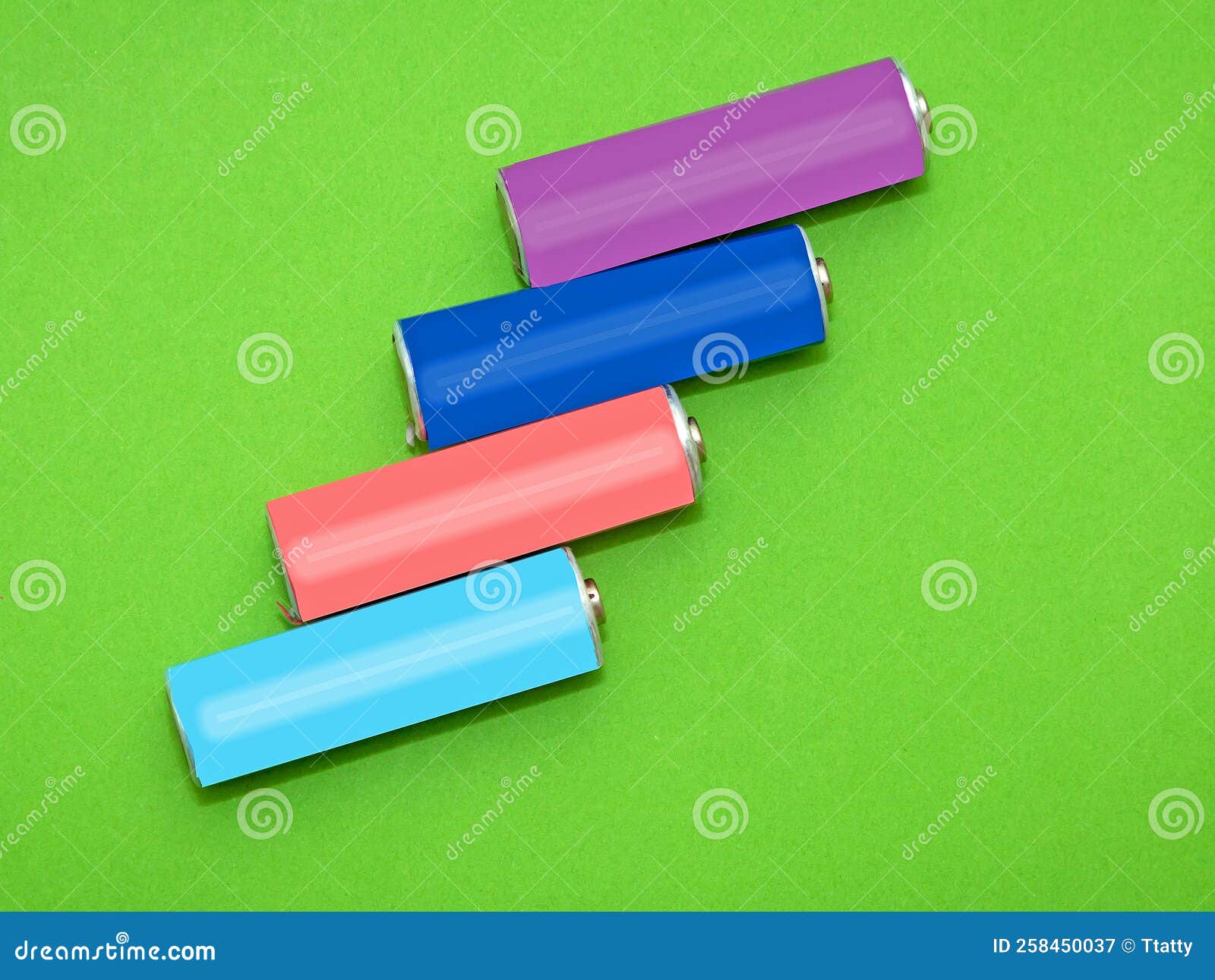 Rechargeable Colorful Lithium Batteries Stock Image - Image of battery ...