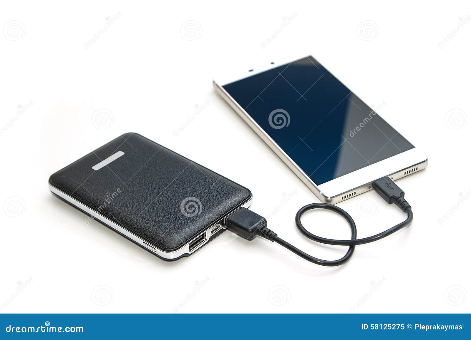 Recharging Smart Phone Tablet from Power Bank Stock Image - Image of ...
