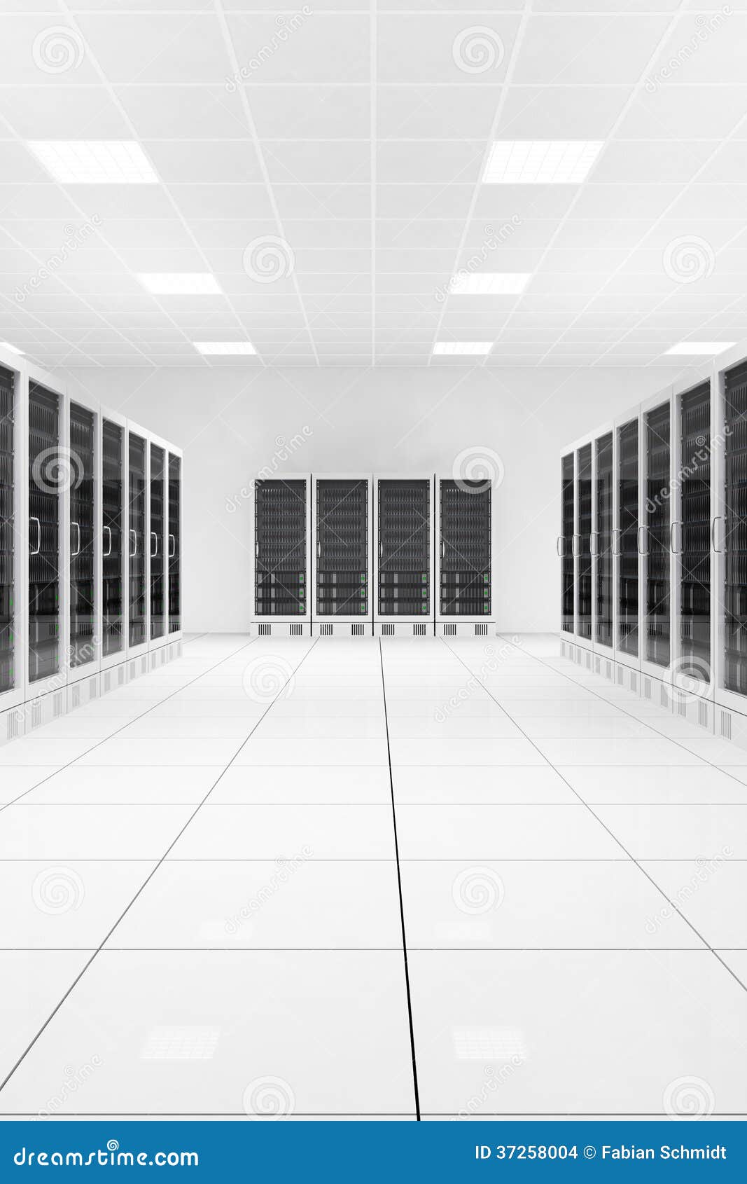 Rechenzentrum Mit Zwei Reihen Stock Abbildung - Illustration von ...