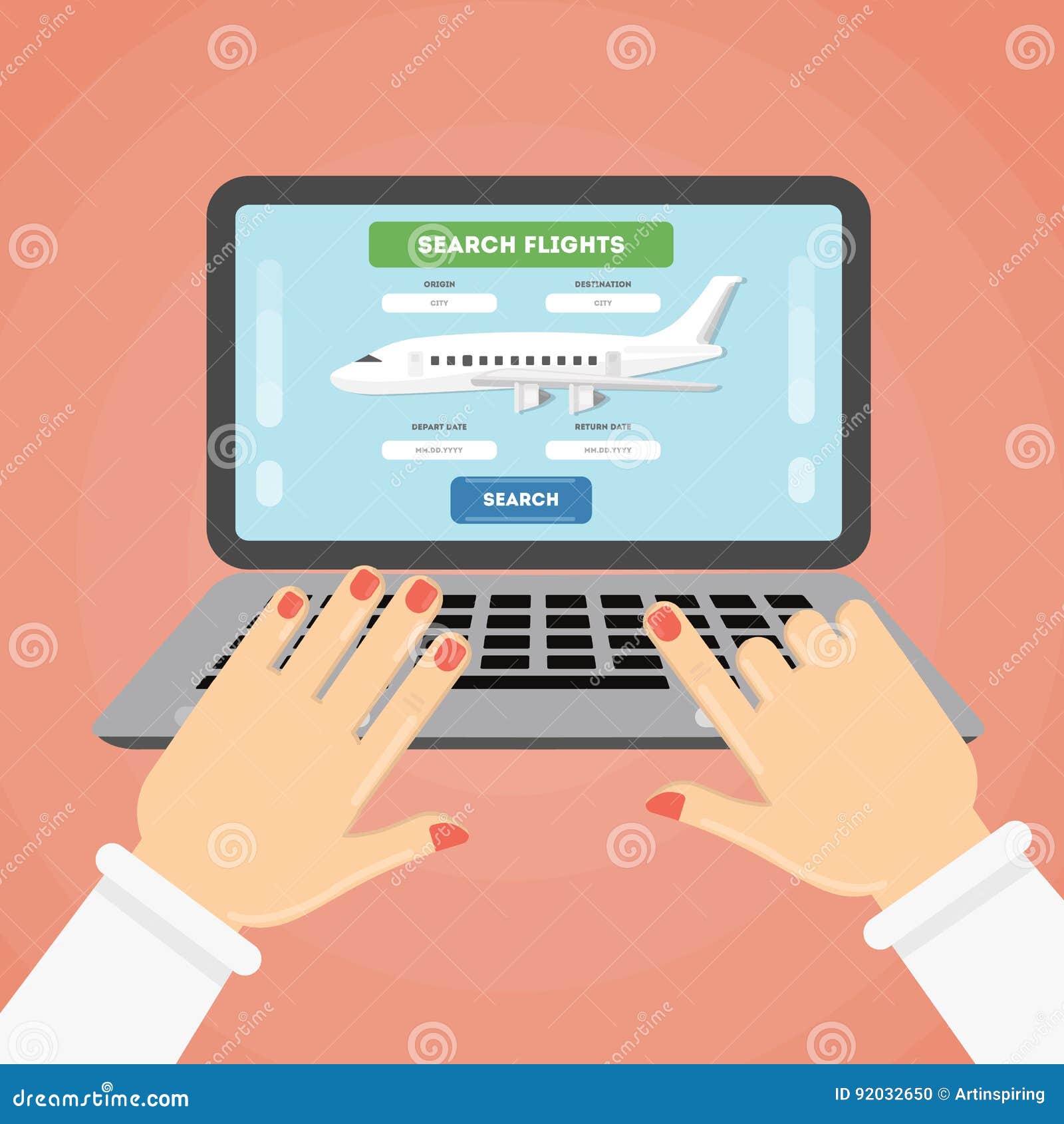 Recherche de billet de vol illustration de vecteur. Illustration du ...