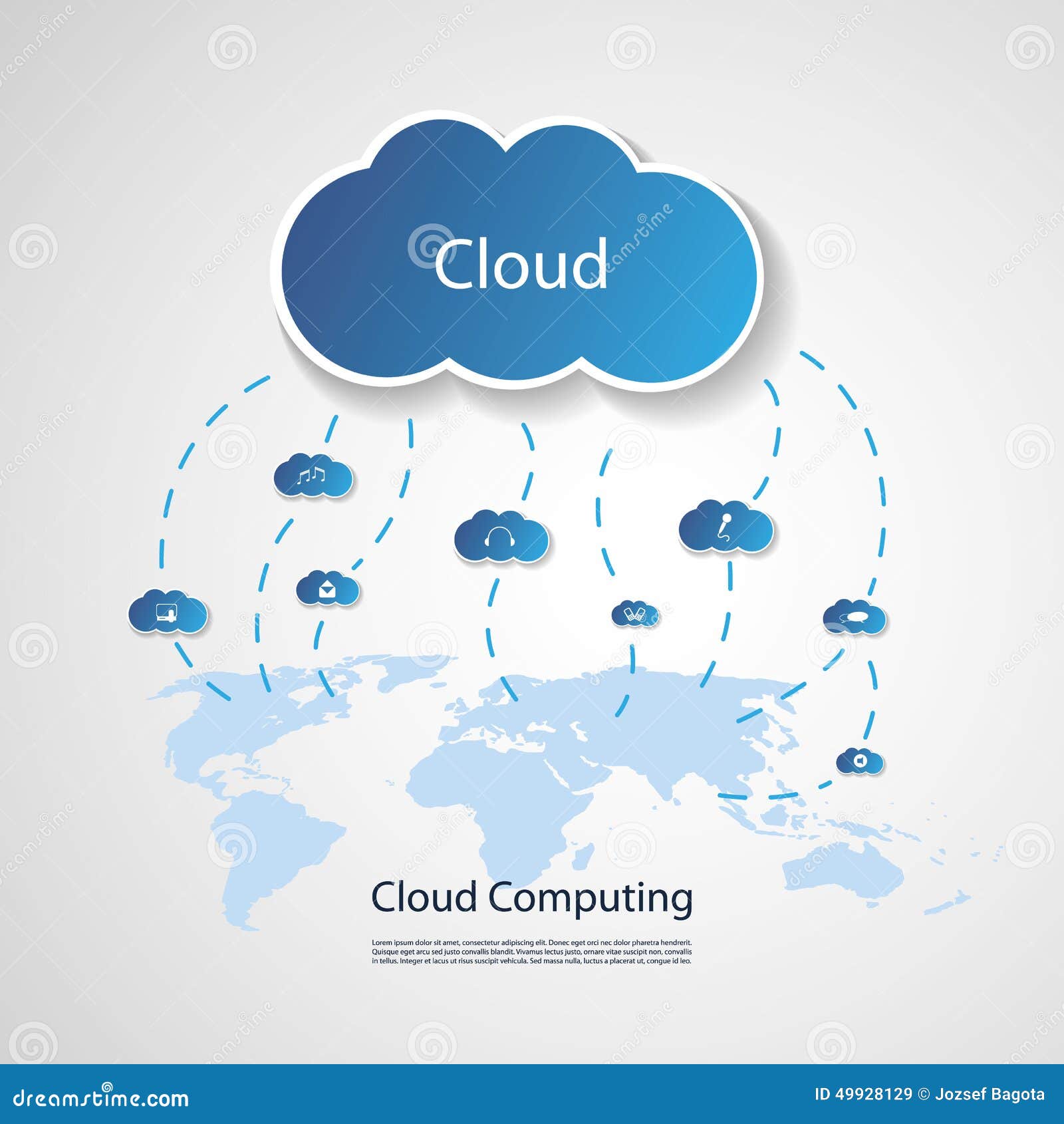 Rechnenkonzept der Wolke vektor abbildung. Illustration von zelle ...