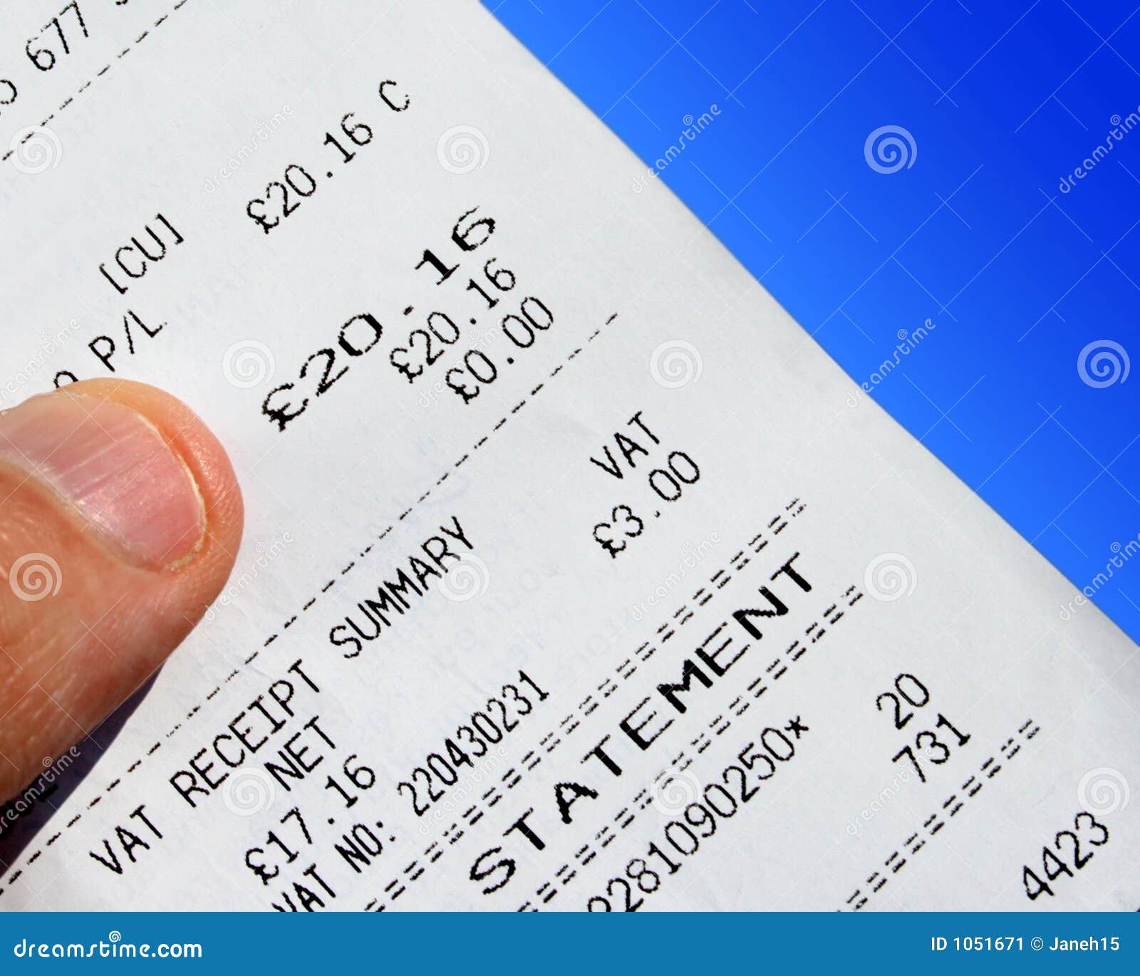 Recibo del IVA imagen de archivo. Imagen de europa, comercio - 1051671