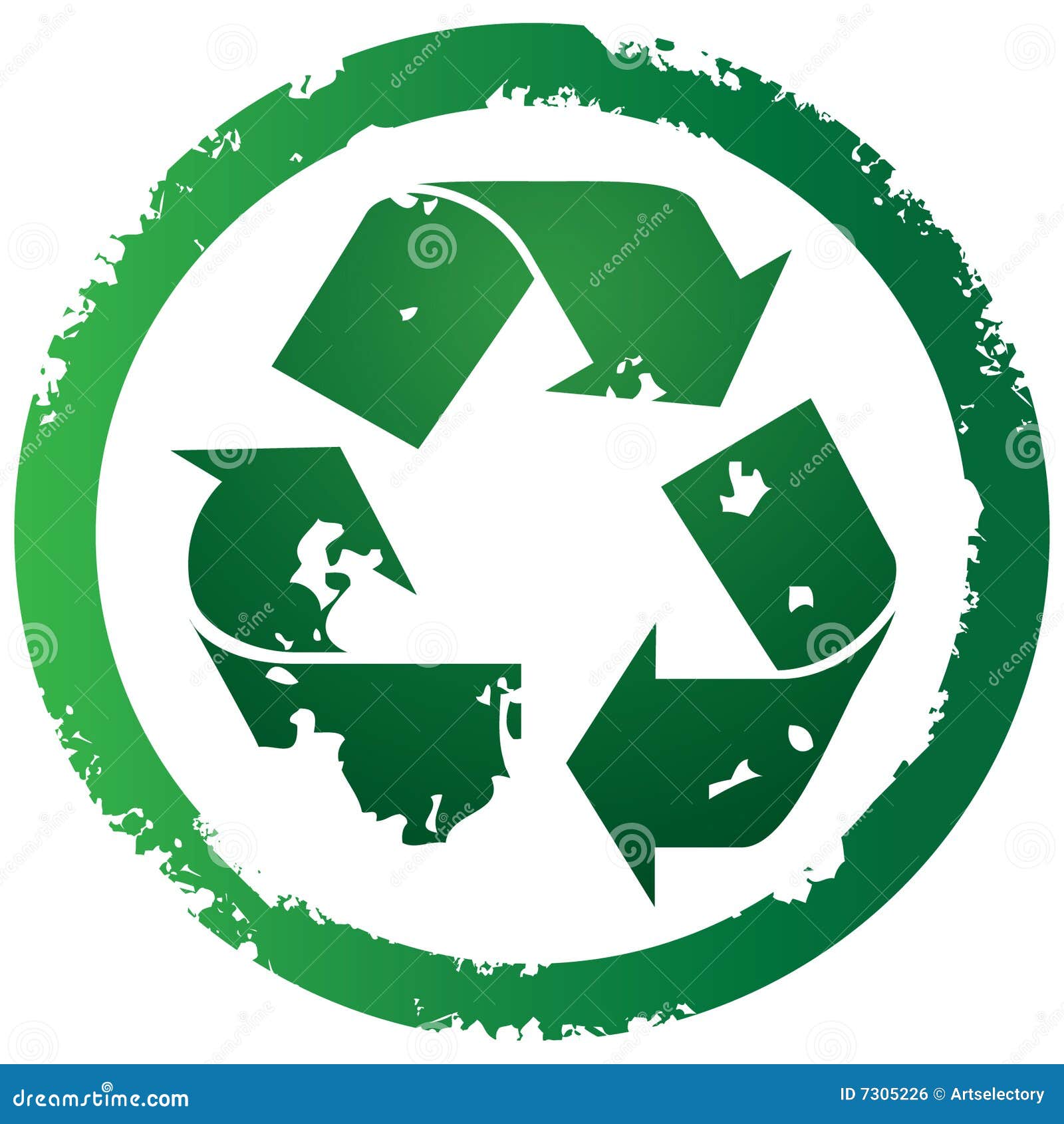 Recicle el botón ilustración del vector. Ilustración de basura - 7305226