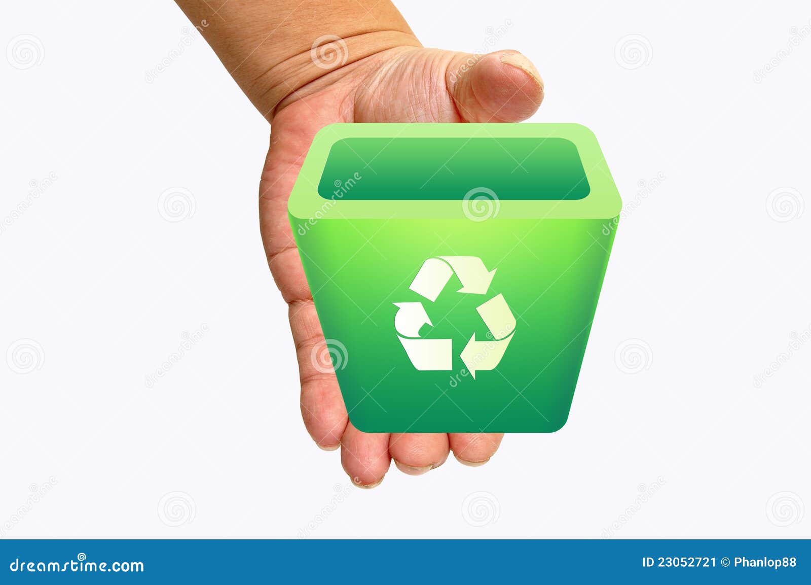 Recicle El Compartimiento En La Mano Stock de ilustración - Ilustración ...