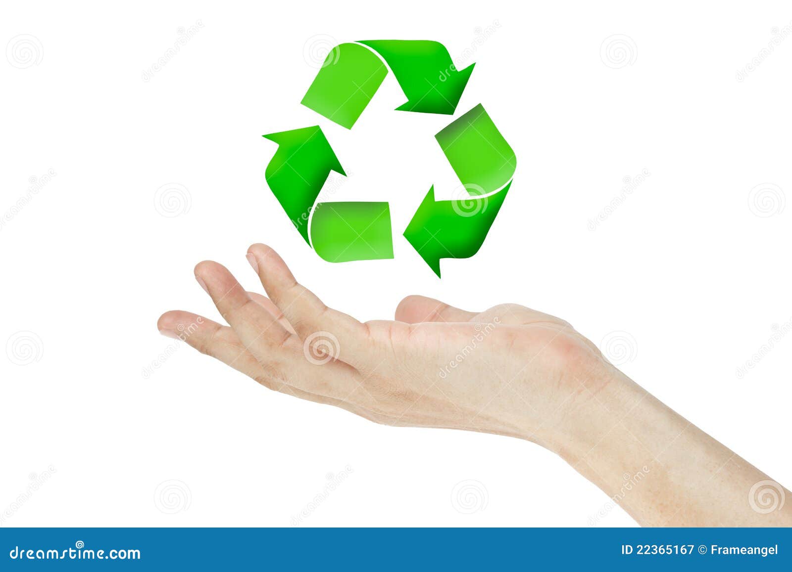 Recicle El Concepto Y La Mano De La Insignia Imagen de archivo - Imagen ...