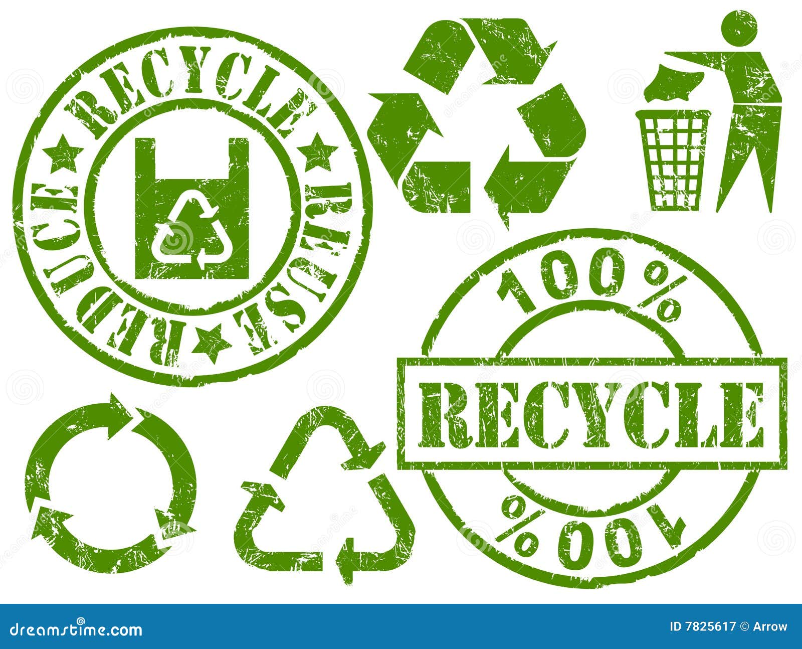 Recicle los sellos de goma stock de ilustración. Ilustración de flecha ...