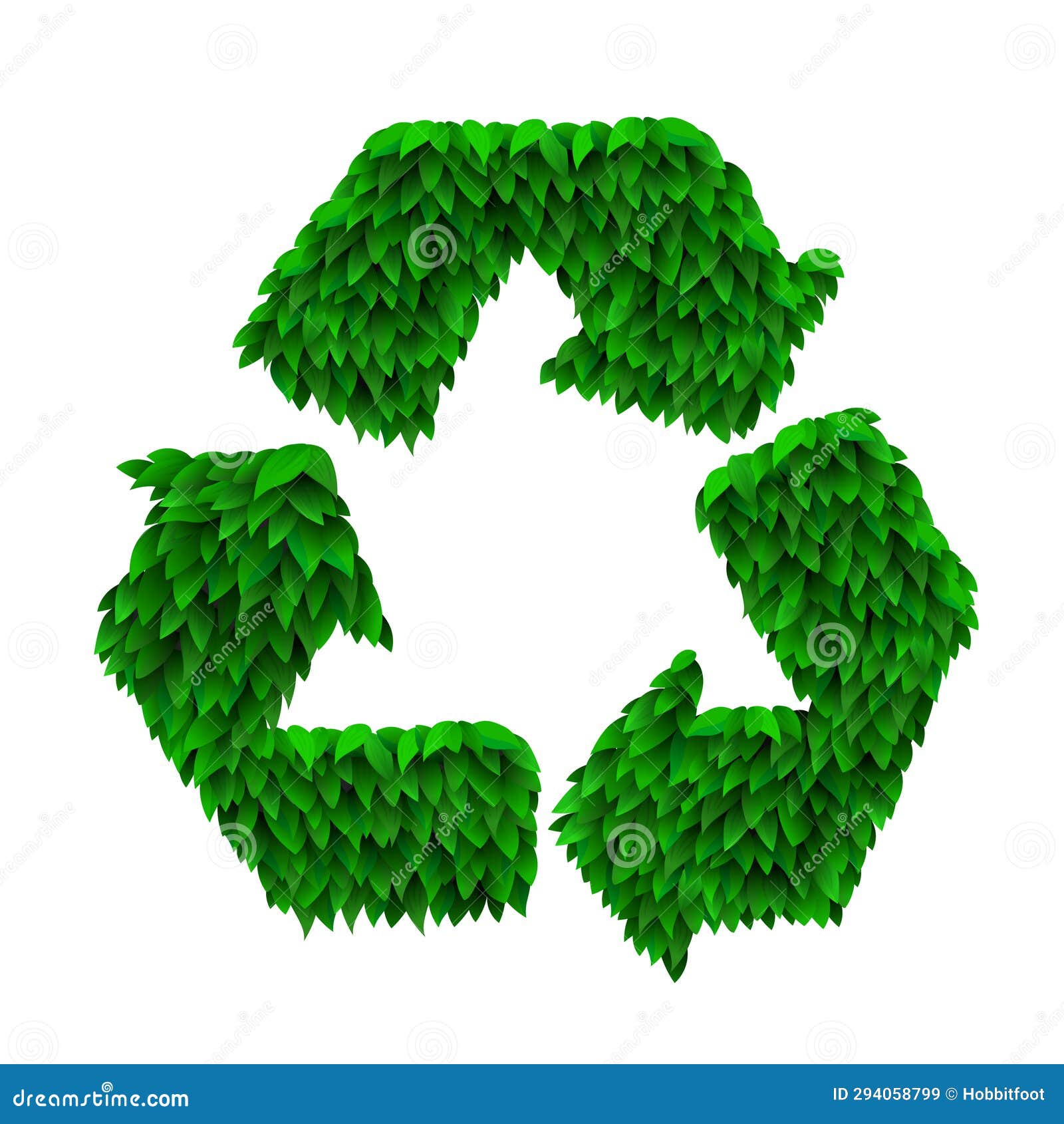 Recicle Sign Made from Leaves. Concept of Ecology Stock Vector ...