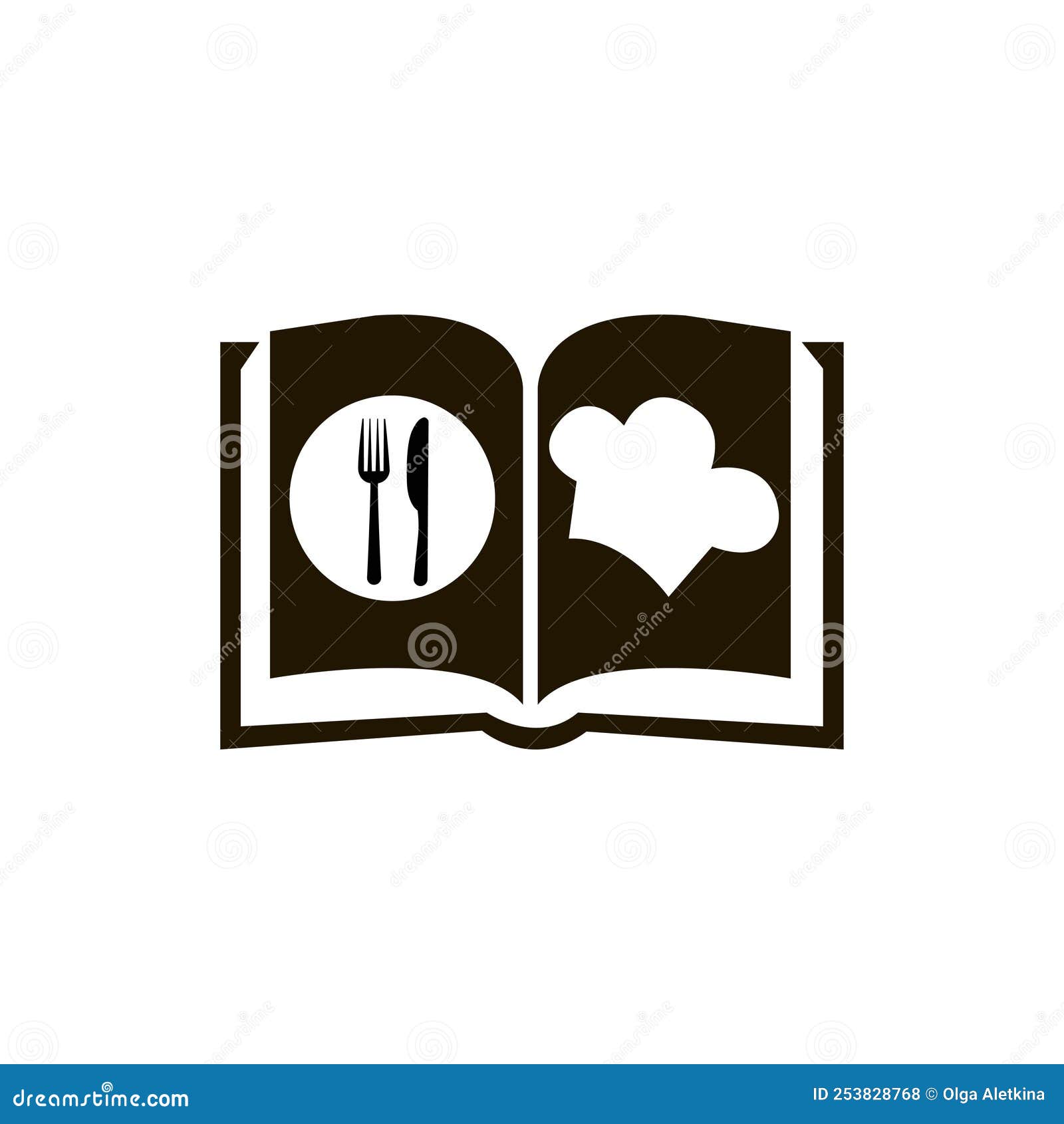 Recipe Black Book Icon. Recipe Book Flat Design Symbol. Flat Design ...
