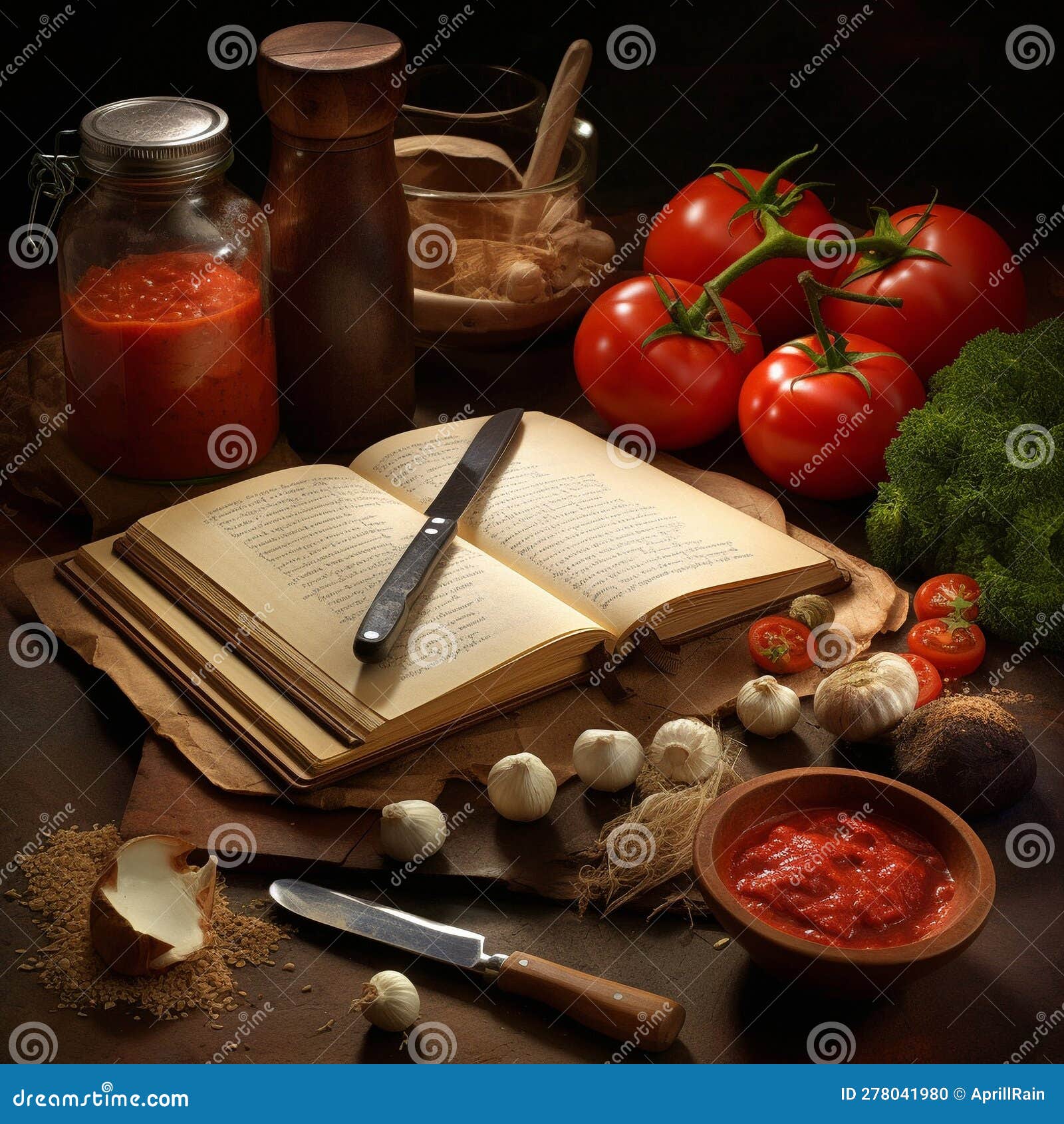 The Recipe Book is on the Table. the Cooking Process Stock Photo ...