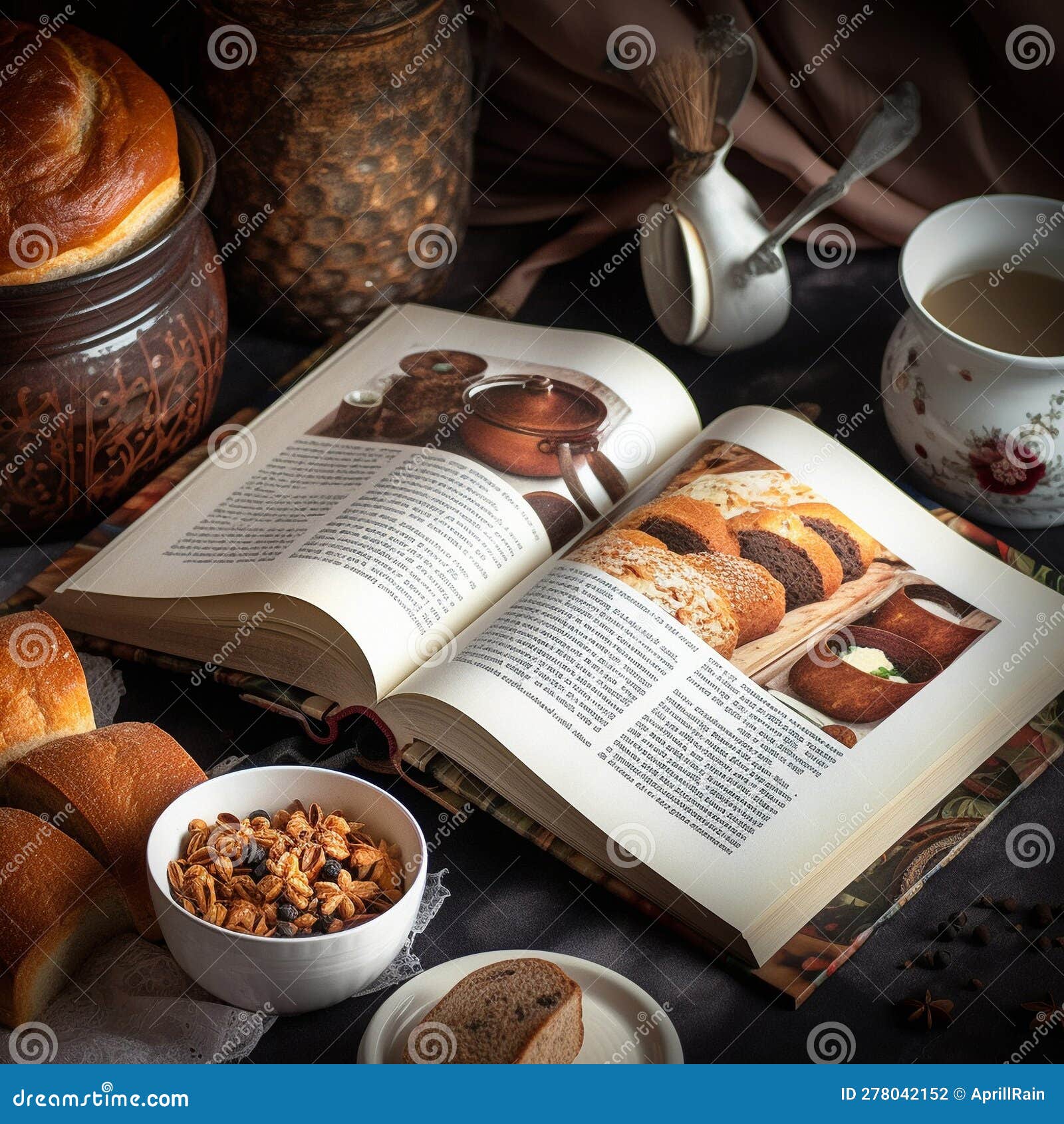 The Recipe Book is on the Table. the Cooking Process Stock Photo ...