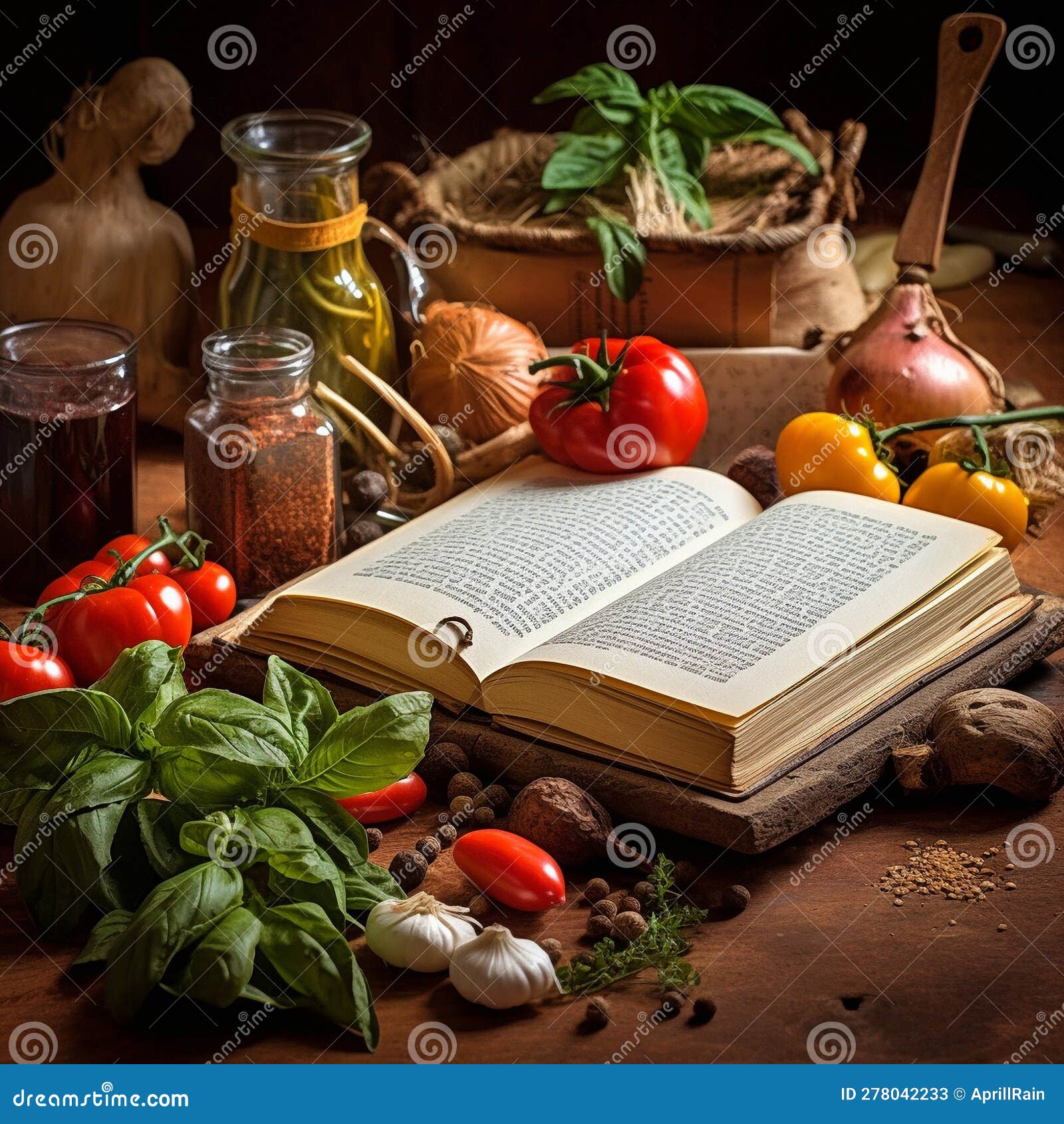 The Recipe Book is on the Table. the Cooking Process Stock Illustration ...