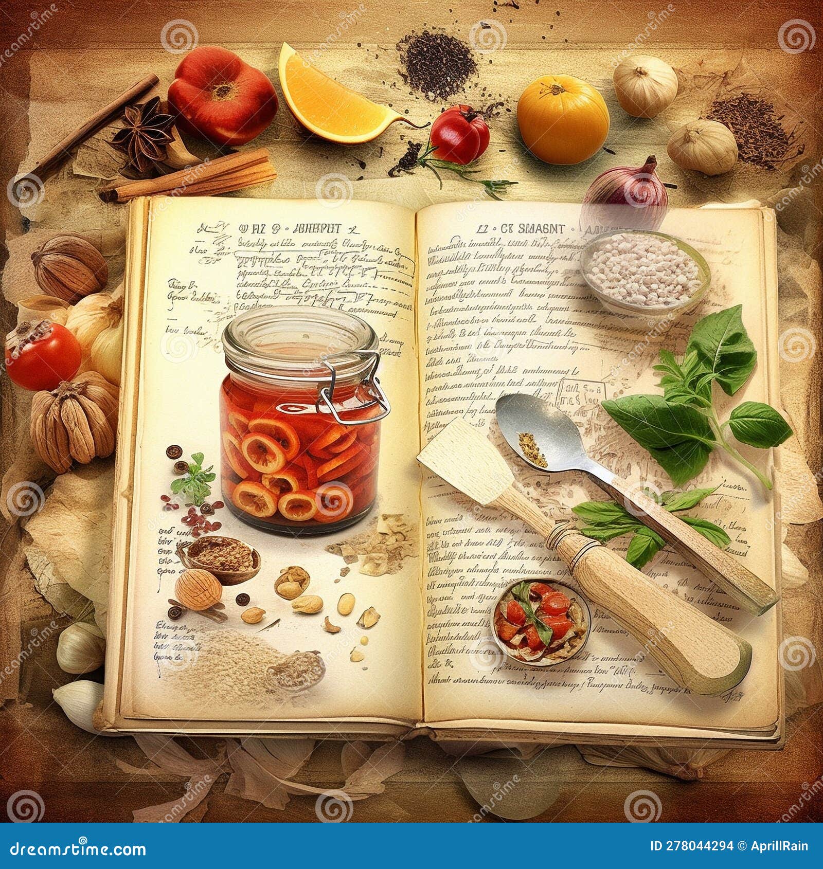 The Recipe Book is on the Table. the Cooking Process Stock Illustration ...
