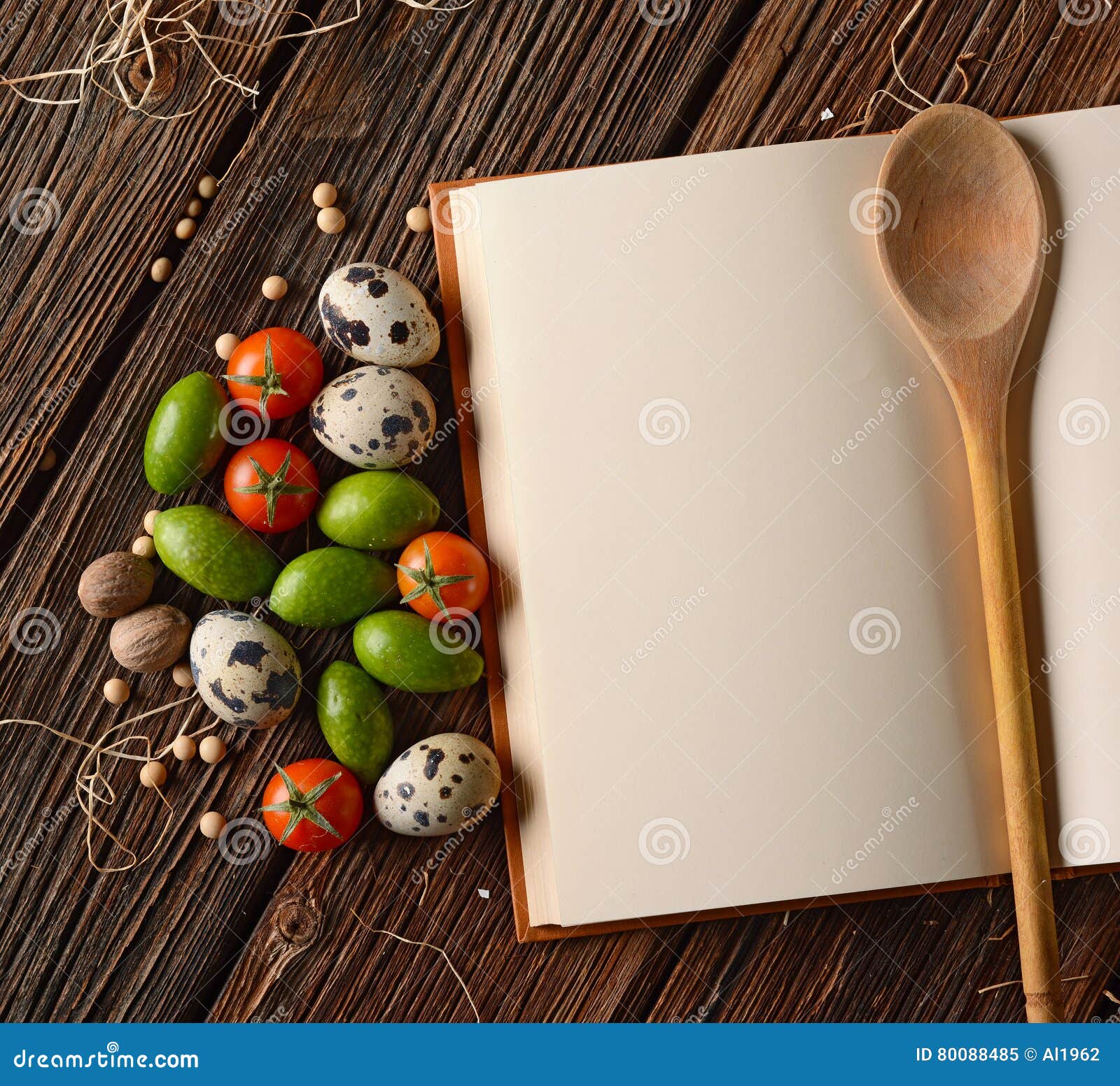Recipe book on the table stock image. Image of open, olive - 80088485