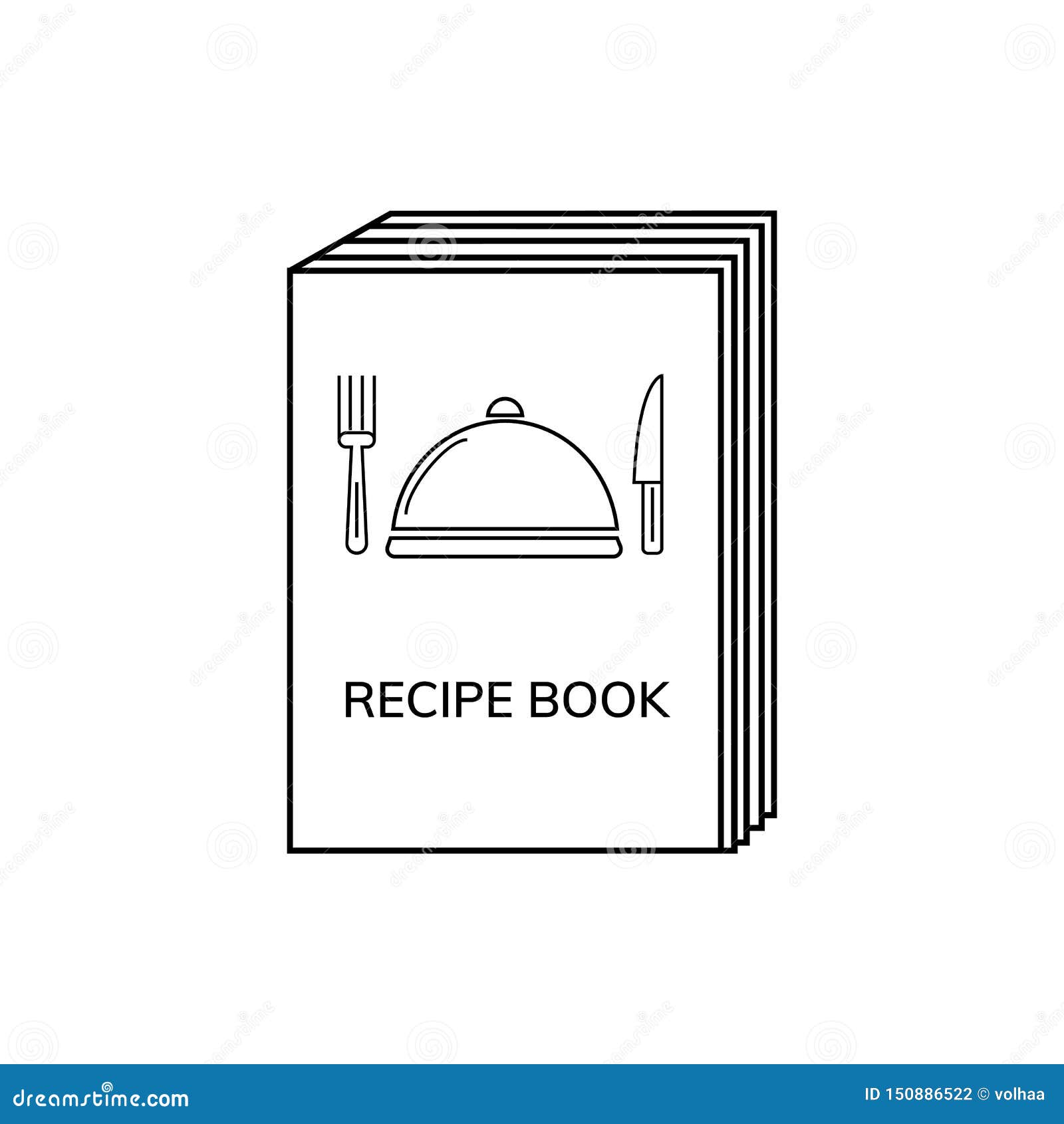 Recipe book vector icon stock vector. Illustration of cutlery - 150886522