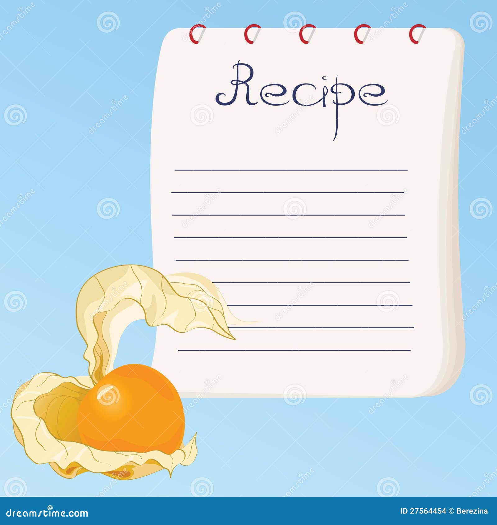 Recipe card stock vector. Illustration of beautiful, card - 27564454