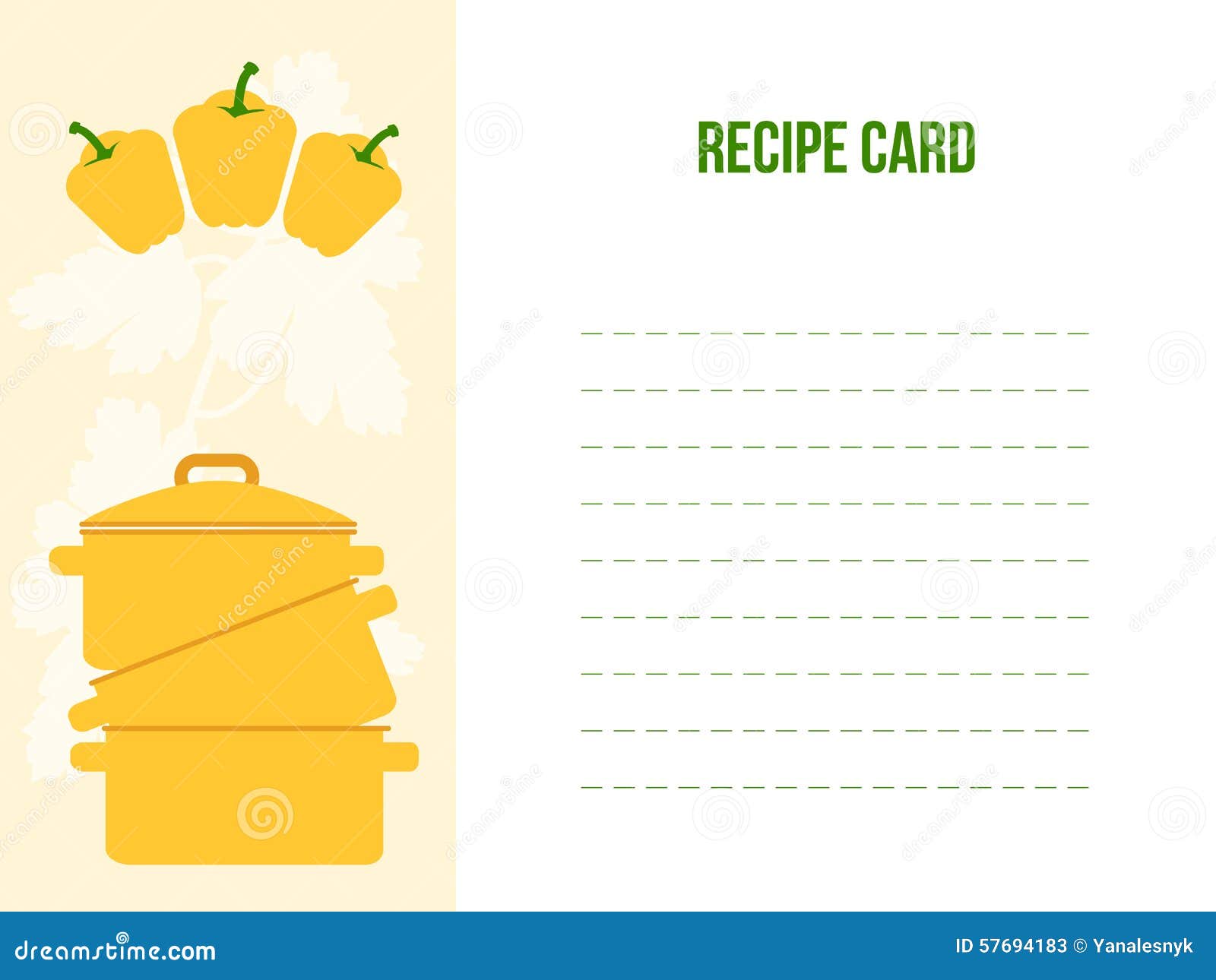 Recipe Card, Flat Vector Illustration Stock Vector - Illustration of ...