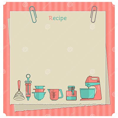 Recipe Card. Kitchen Note Template Stock Illustration - Illustration of ...