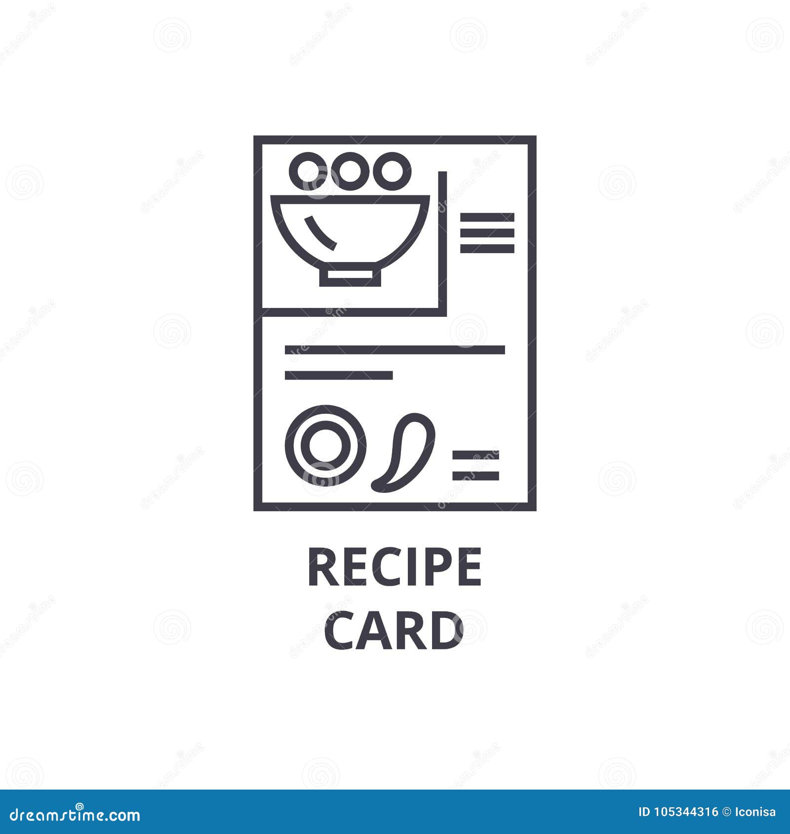 Recipe Card Line Icon, Outline Sign, Linear Symbol, Vector, Flat ... Recipe Card Line Icon, Outline Sign, Linear Symbol, Vector, Flat ...