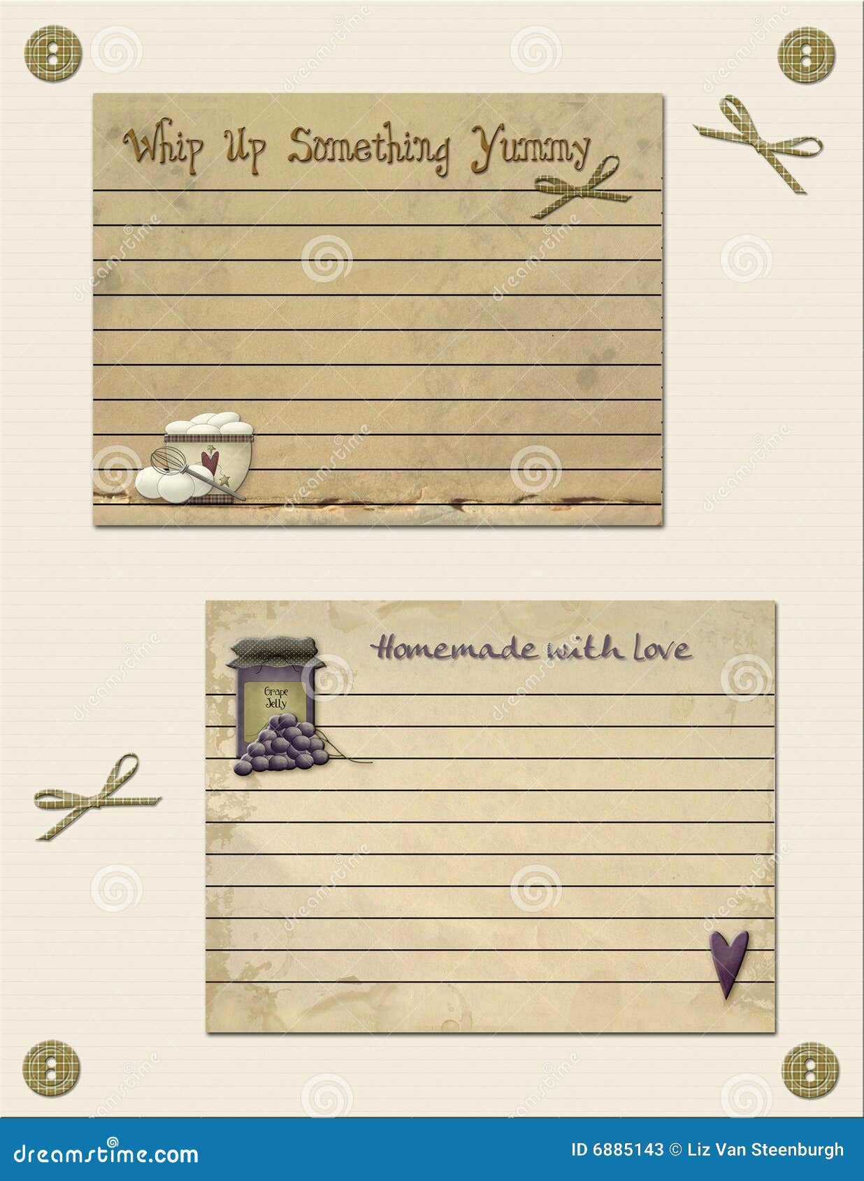 Recipe Cards Set. Cooking Card Templates. For Restaurant, Cafe, Bakery ...