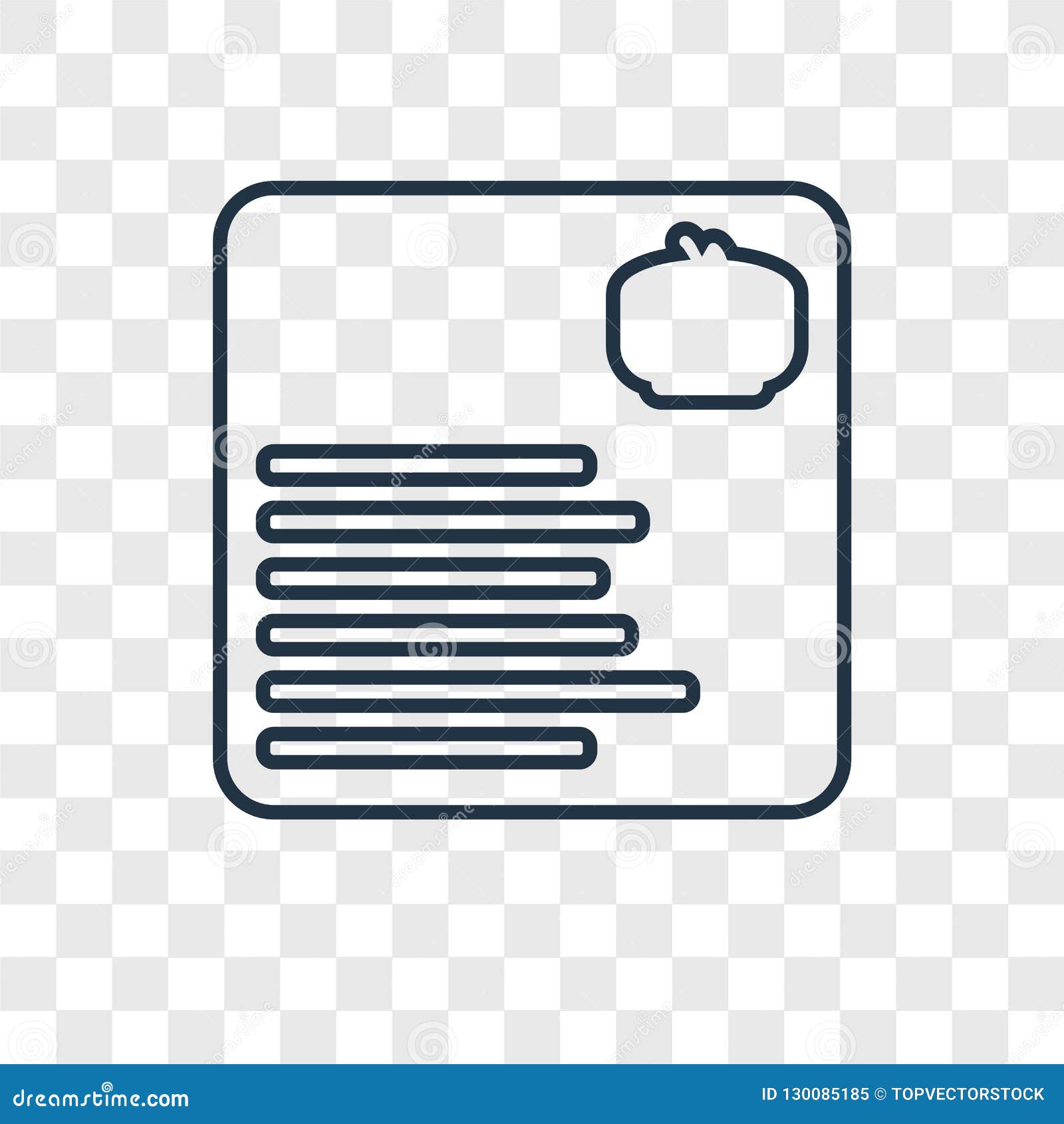 Recipe Concept Vector Linear Icon Isolated on Transparent Background ...