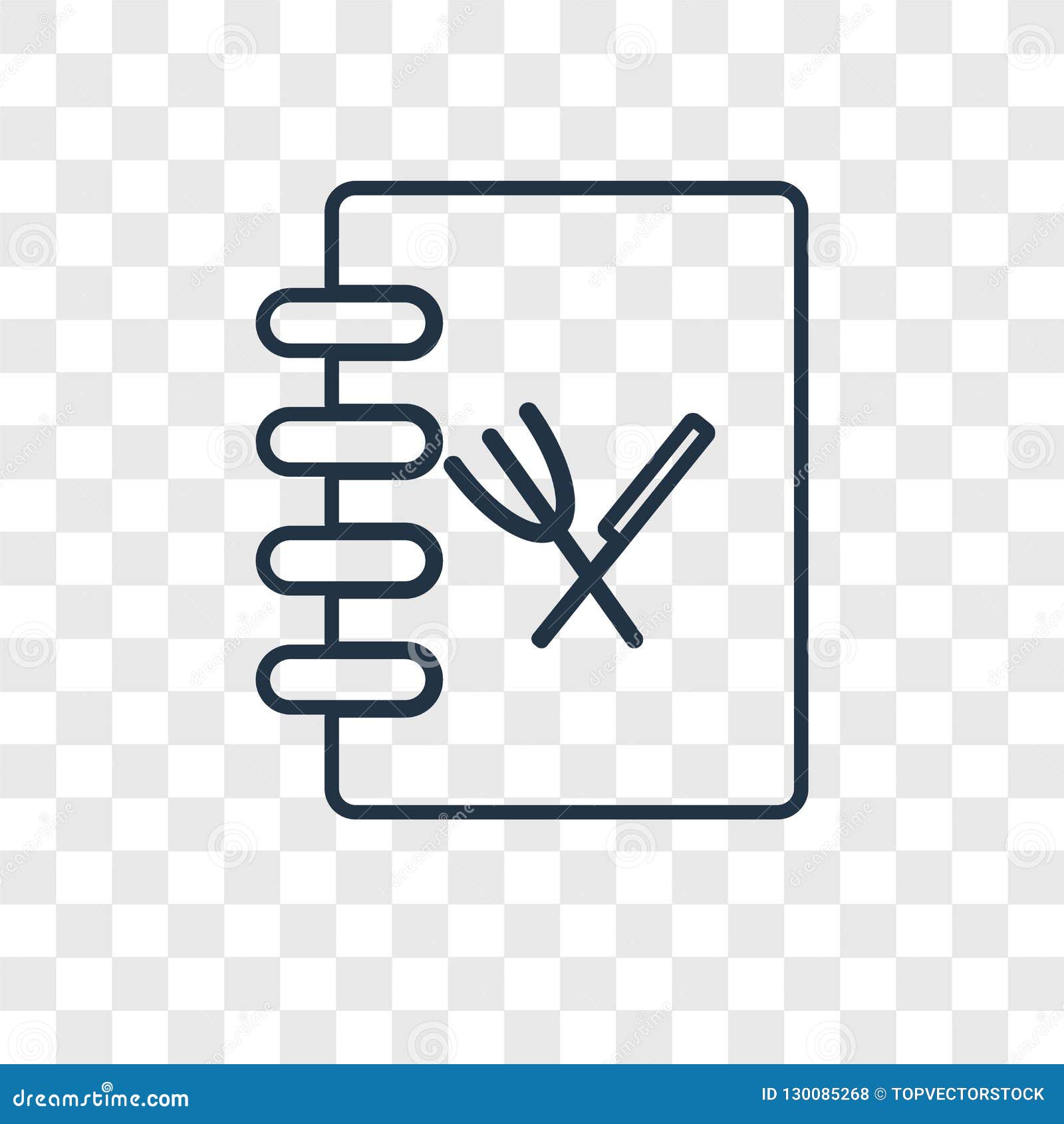 Recipe Concept Vector Linear Icon Isolated on Transparent Background ...