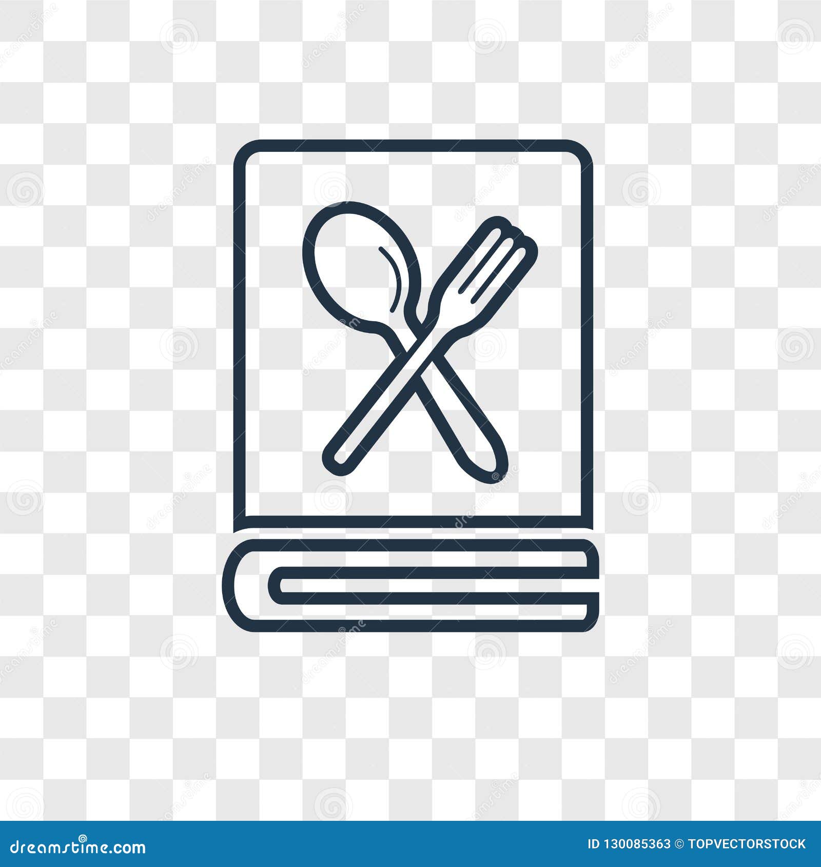 Recipe Concept Vector Linear Icon Isolated on Transparent Background ...