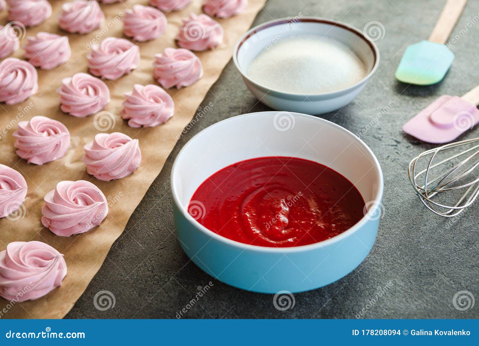 The Recipe for Home-made Russian Marshmallows Zephyr. Stock Photo ...