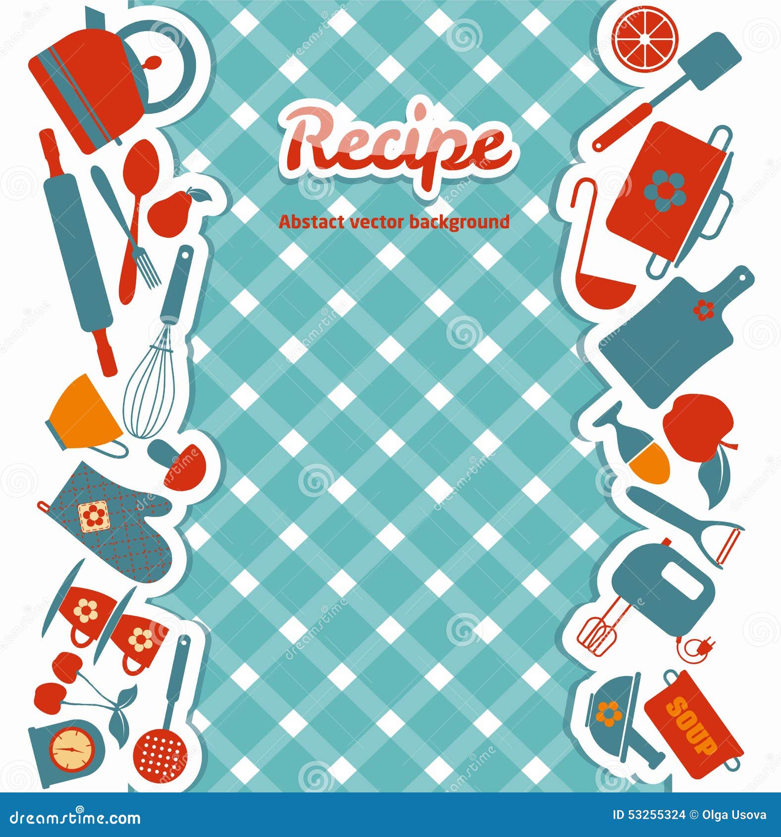 Recipe illustration. stock vector. Illustration of glass - 53255324