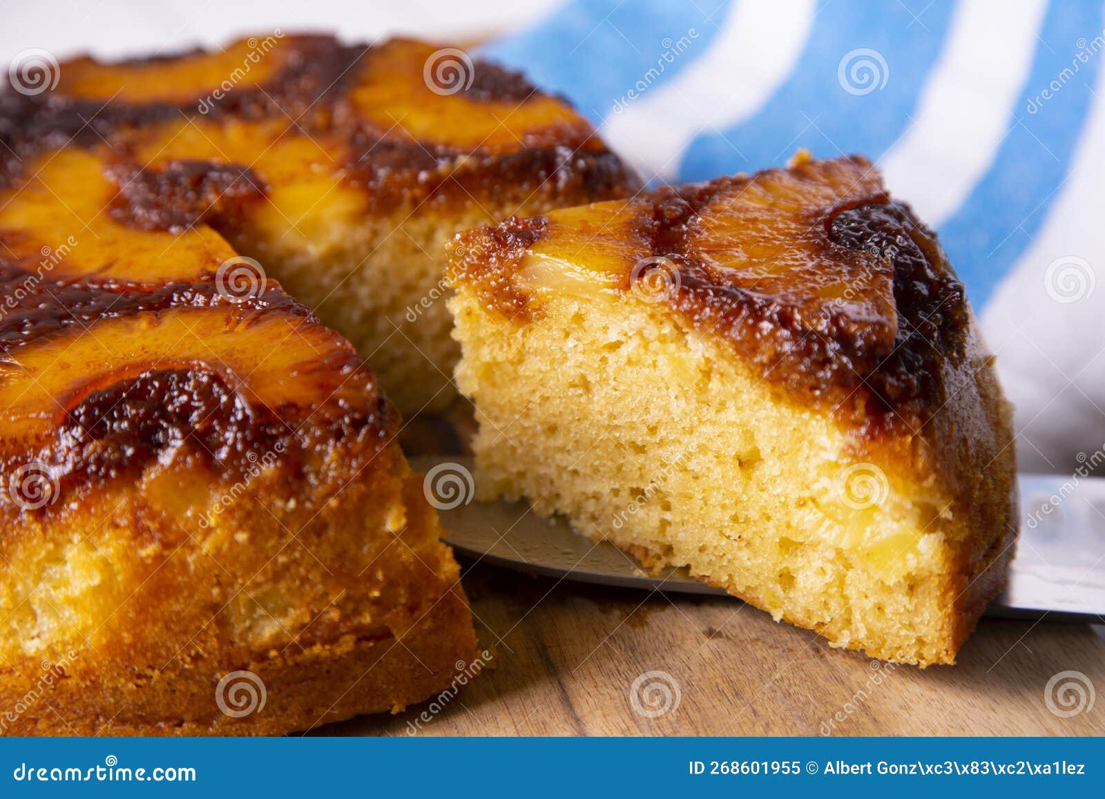 Inverted Pineapple Sponge Cake. Stock Image - Image of closeup, fresh ...