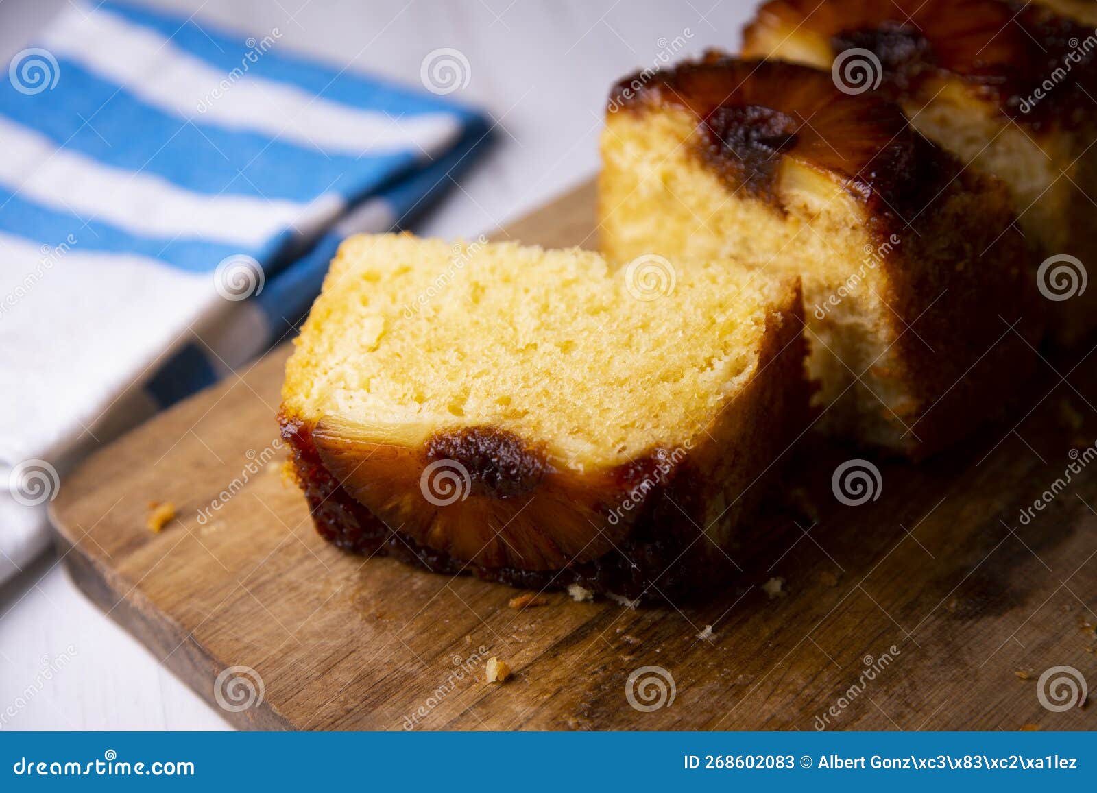 Inverted Pineapple Sponge Cake. Stock Image - Image of cooking, meal ...