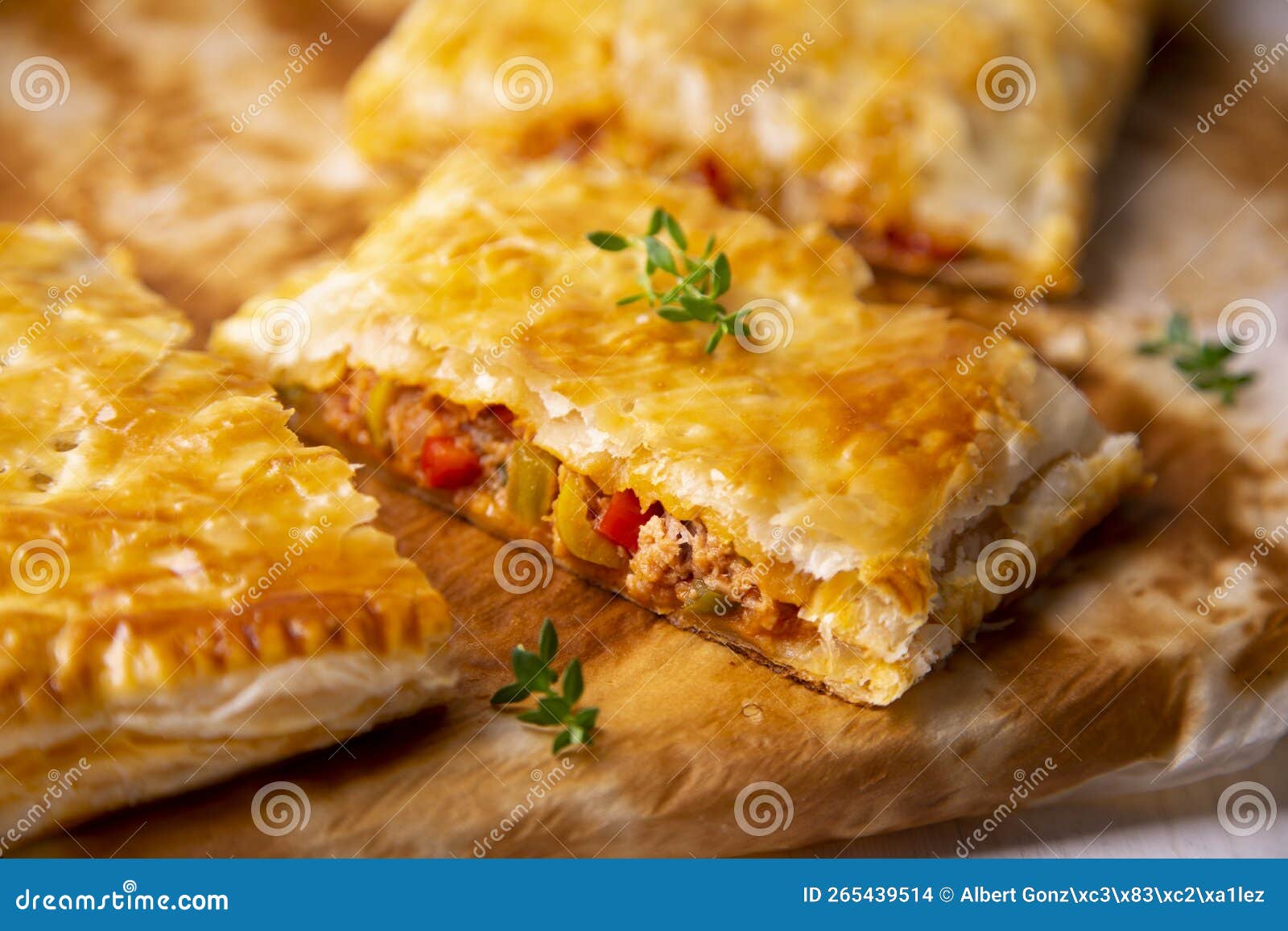 Puff Pastry Stuffed with Tuna. Stock Photo - Image of food, patty ...