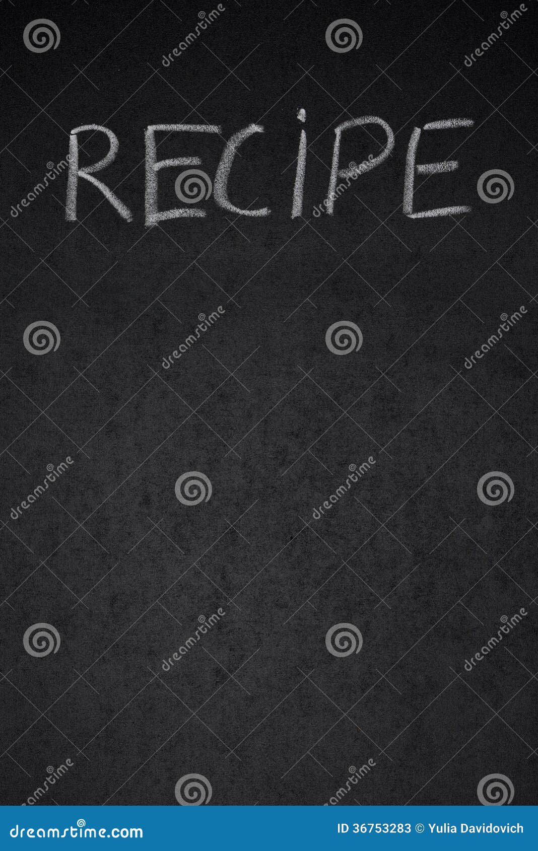 Recipe Title Written White Chalk on a Blackboard Stock Image - Image of ...