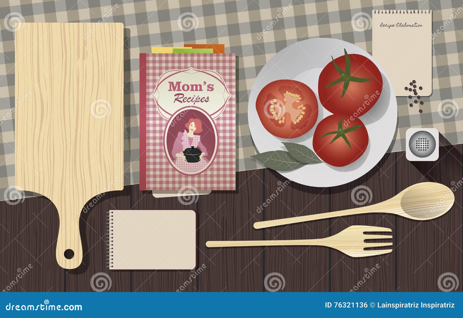 Recipes Cookbook stock vector. Illustration of recipe - 76321136