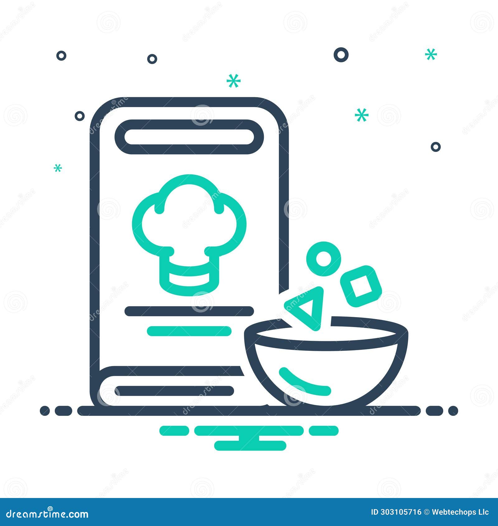 Mix Icon for Recipes, Cook and Book Stock Illustration - Illustration ...