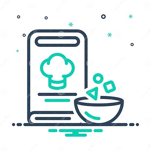 Mix Icon for Recipes, Cook and Book Stock Illustration - Illustration ...