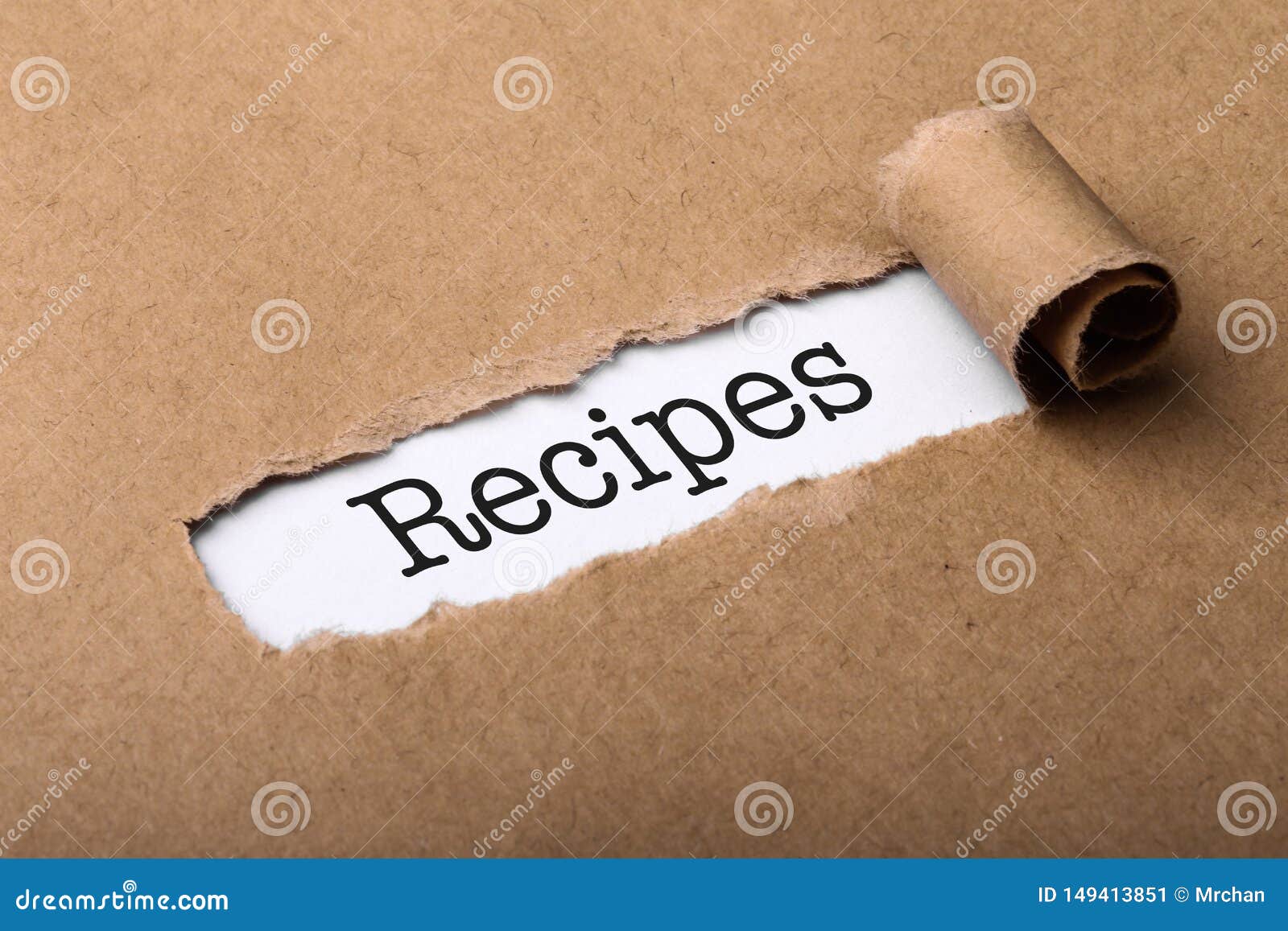 Recipes Paper Tear stock image. Image of index, object - 149413851