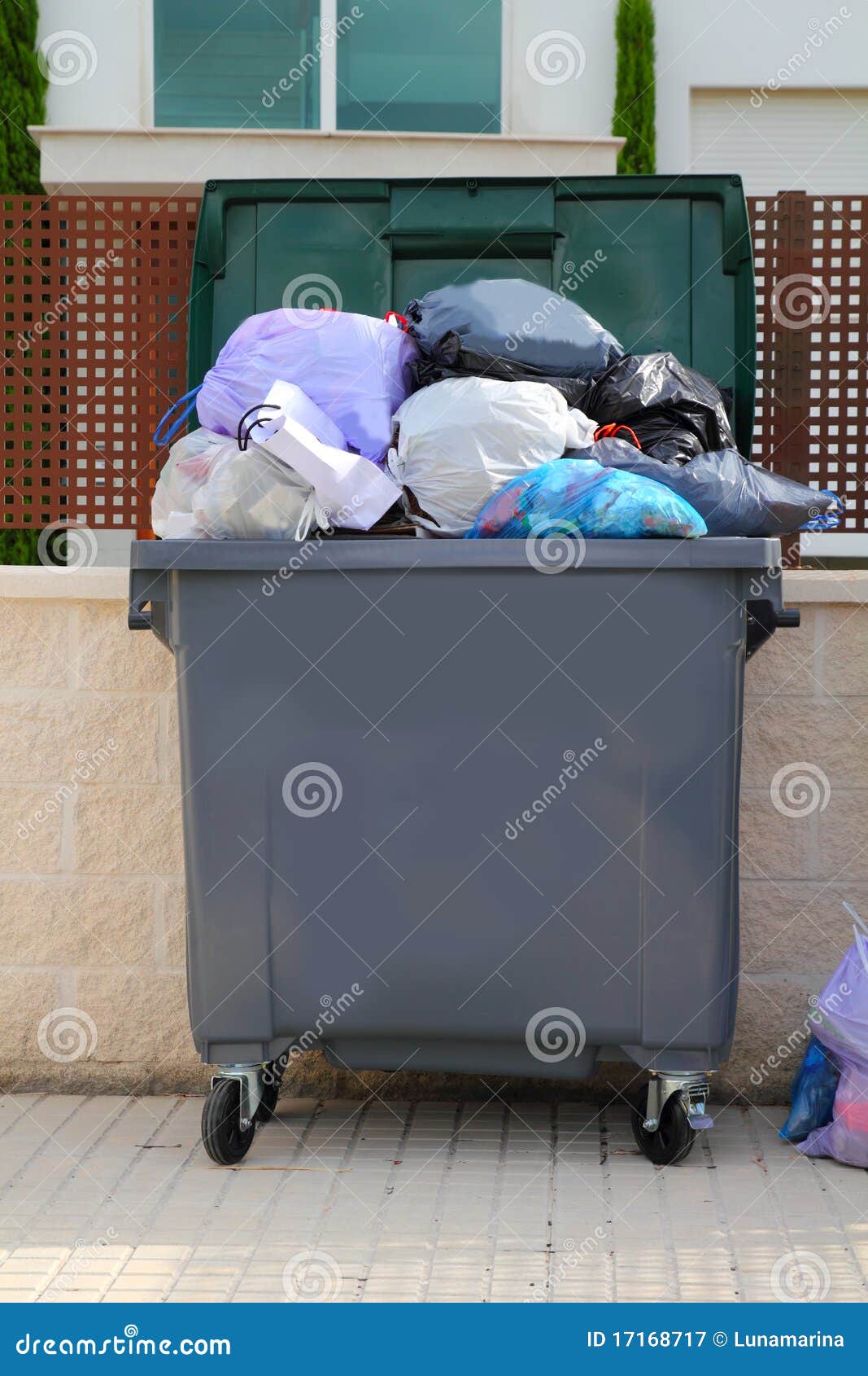 Recipiente Cheio Do Lixo Do Lixo Na Rua Imagem de Stock - Imagem de ...