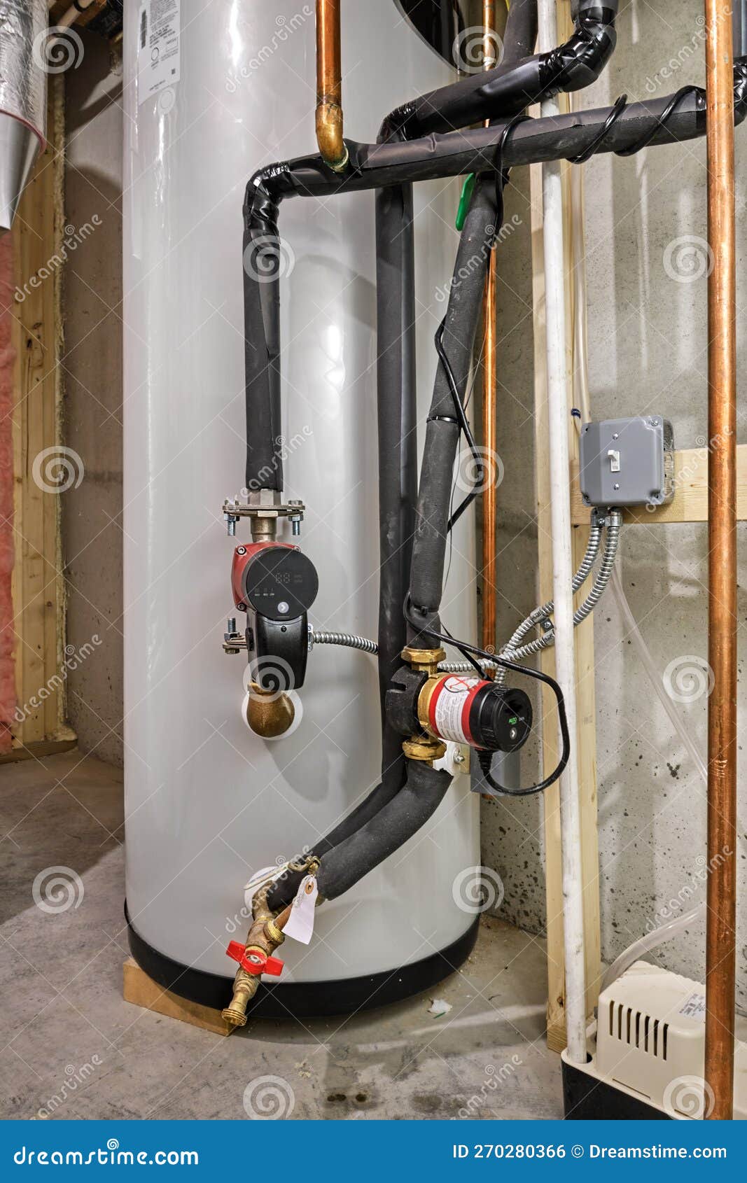 Recirculating Hot Water System Stock Photo - Image of system, storage ...