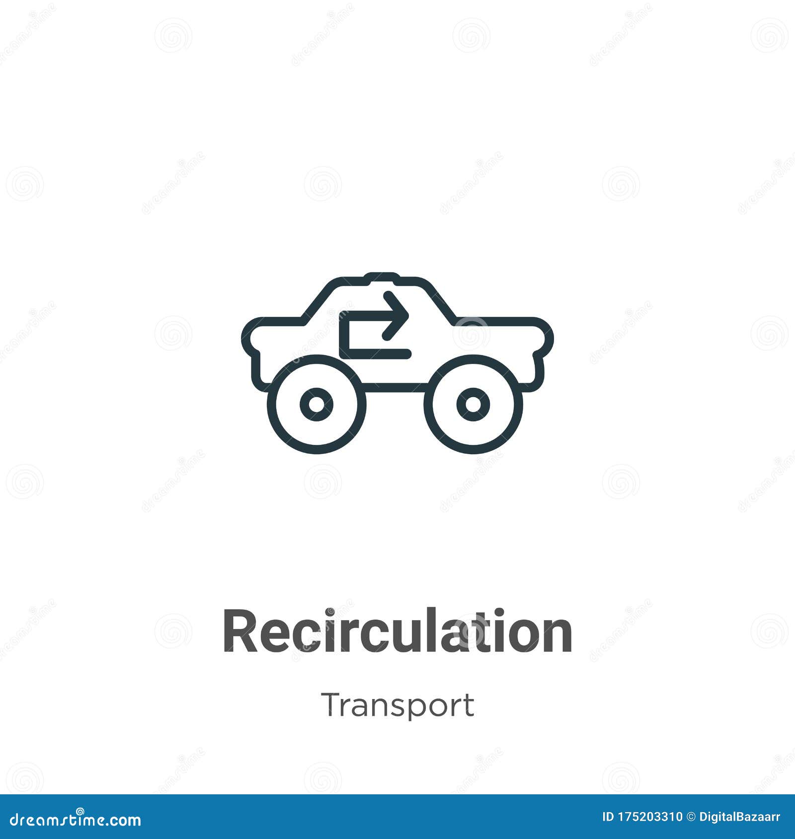 Recirculation Icon. Linear Vector Illustration From Car Dashboard ...