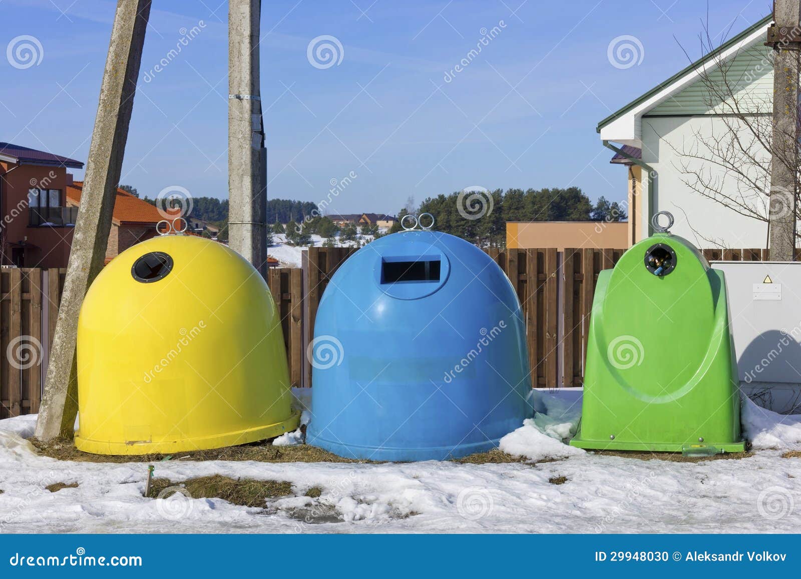 Tanks For Sorting Garbage. Different Colored Trash Recycling Container ...