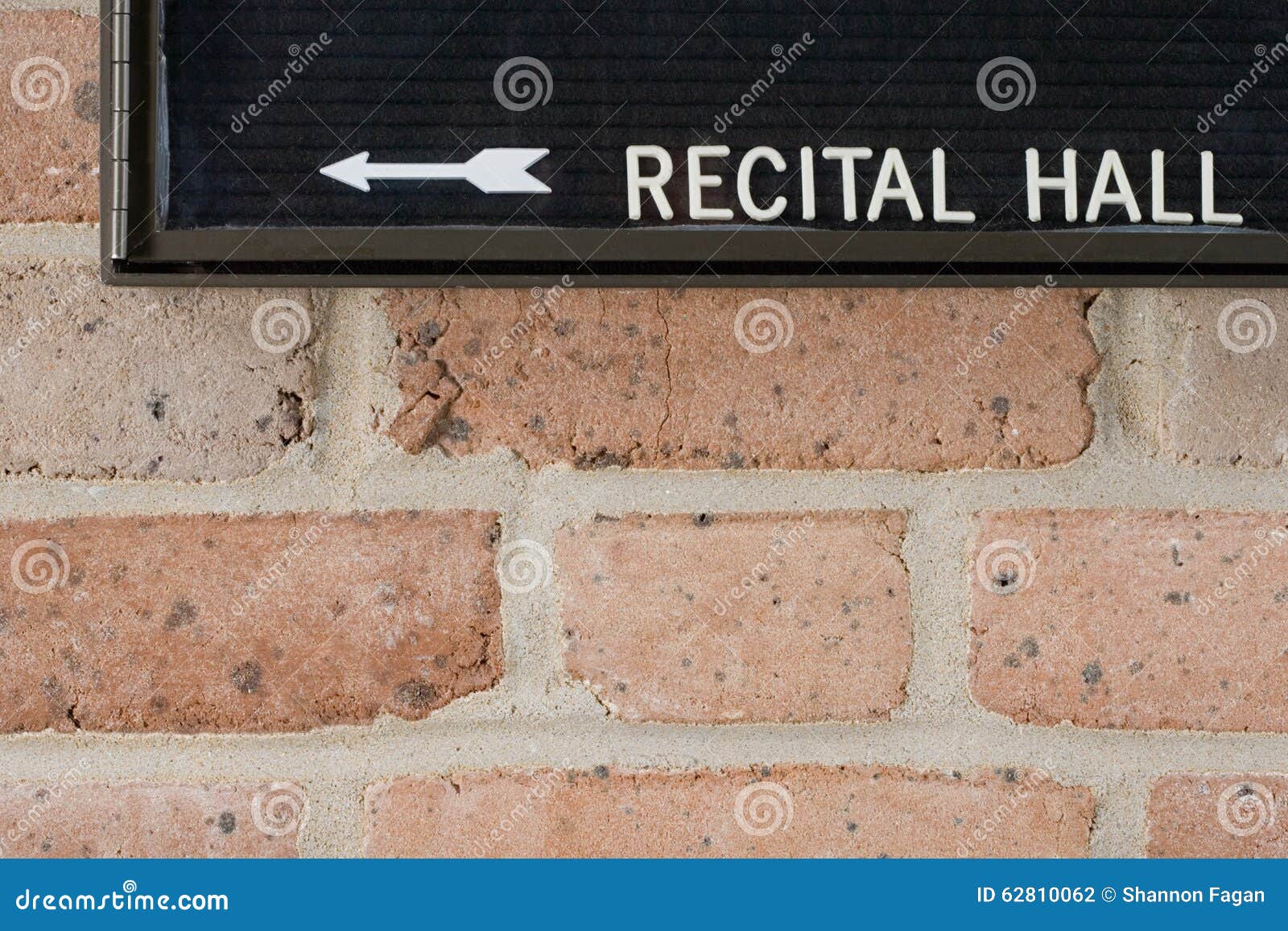 Recital Hall Sign on Brick Wall Stock Photo - Image of campus, quiet ...